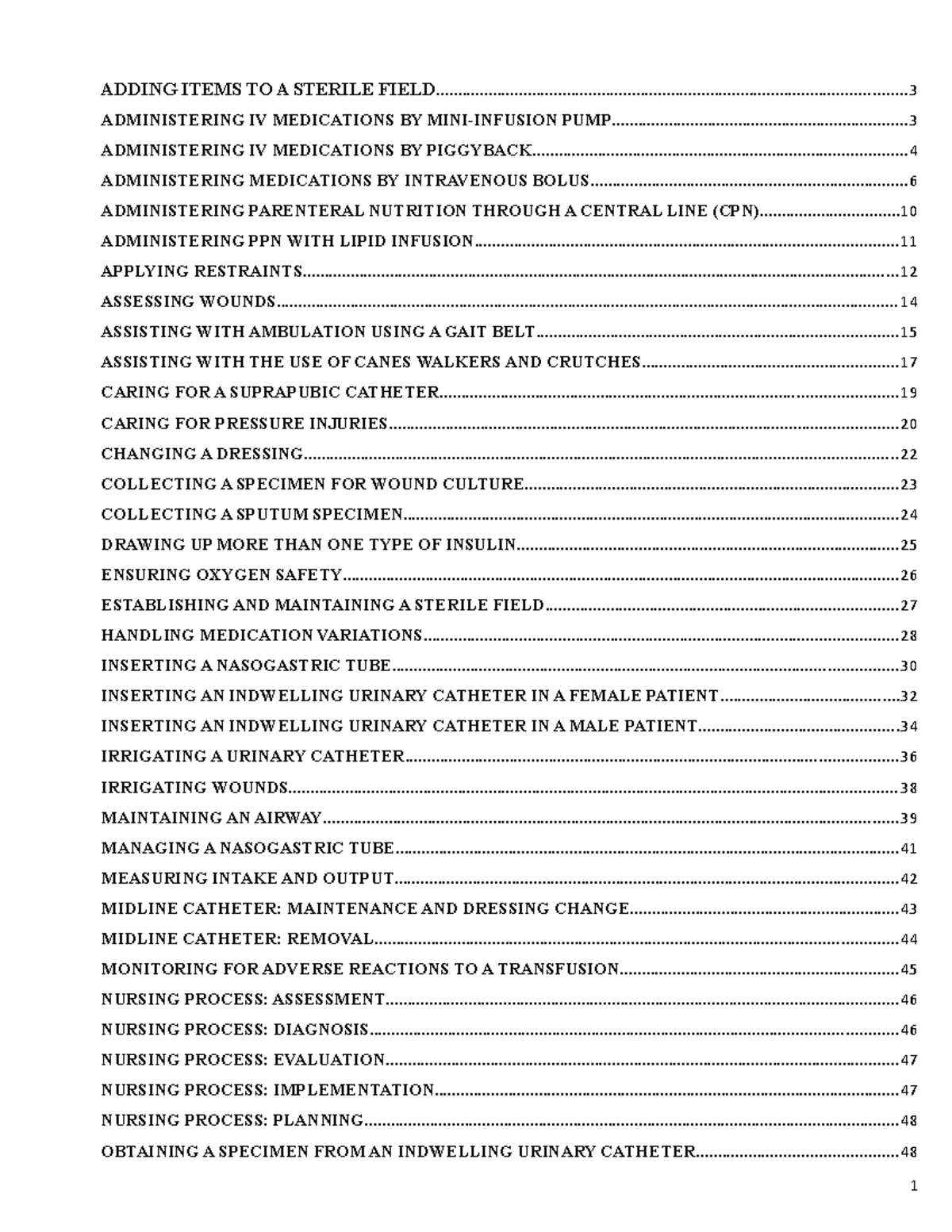 Quick Sheets Procedure Guides - 1. ADDING ITEMS TO A STERILE - Studocu