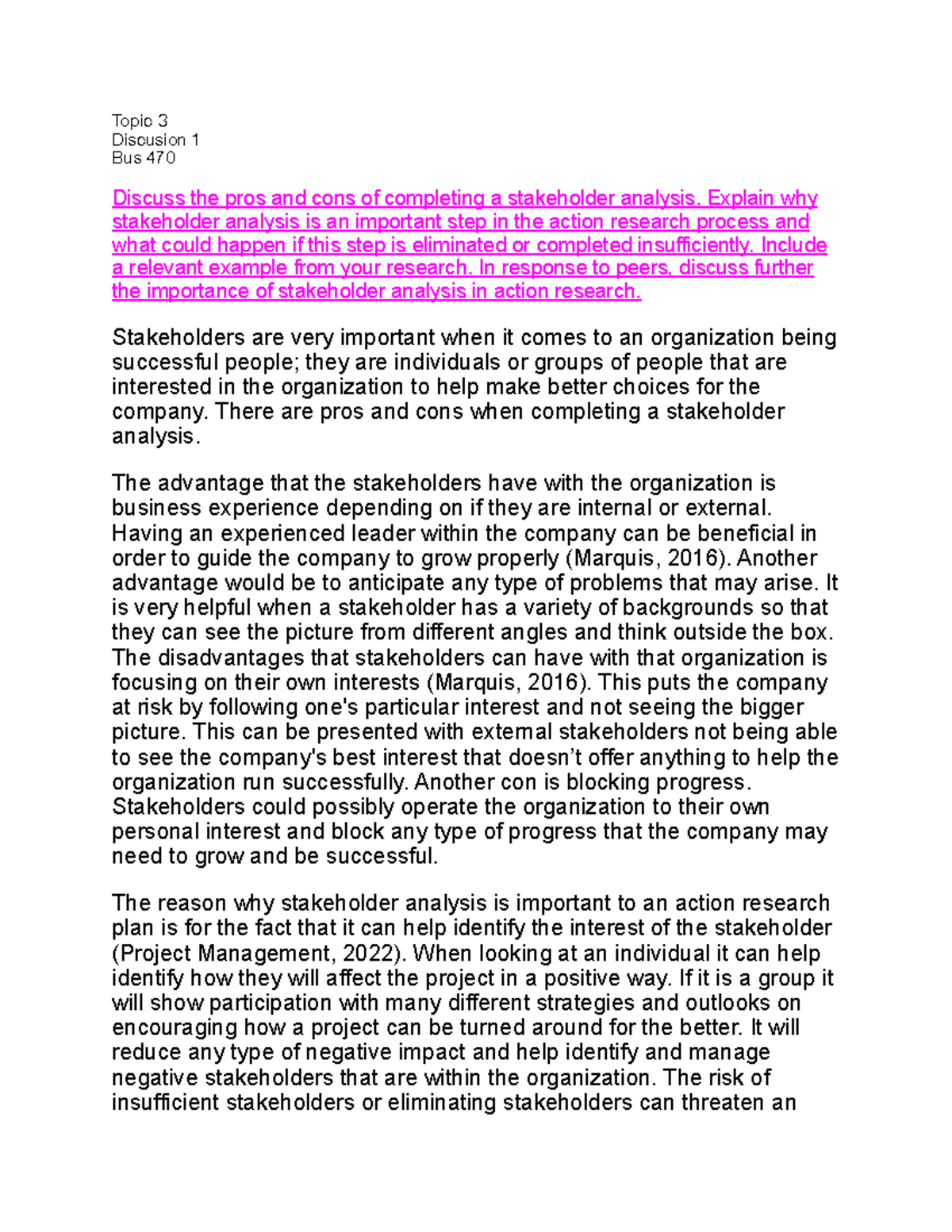 T3-DQ1- BUS 470 - Discussion on the topic week - Topic 3 Discusion 1 ...
