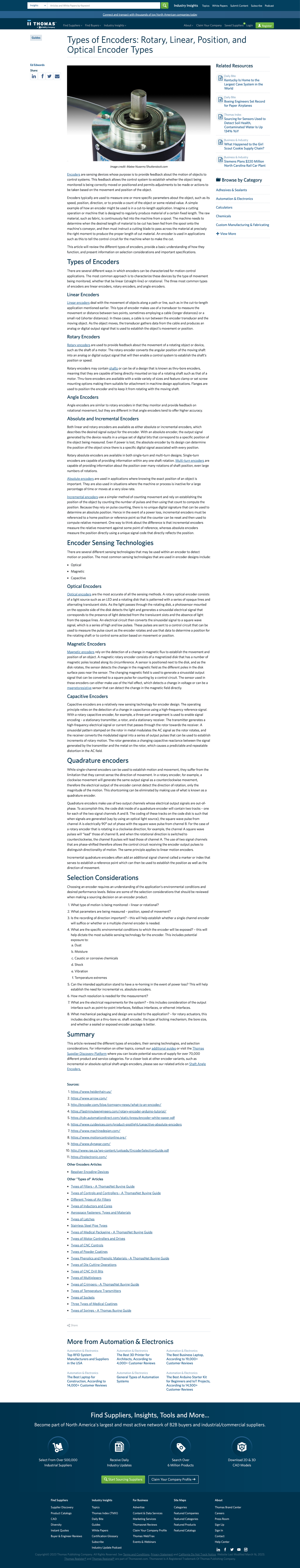 Types of Encoders Rotary, Linear, Position, and Optical Encoder Types ...