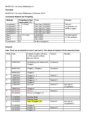 MATH1011 T6 - Notes - MATH 1011 University Mathematics I Tutorial 6 1 ...