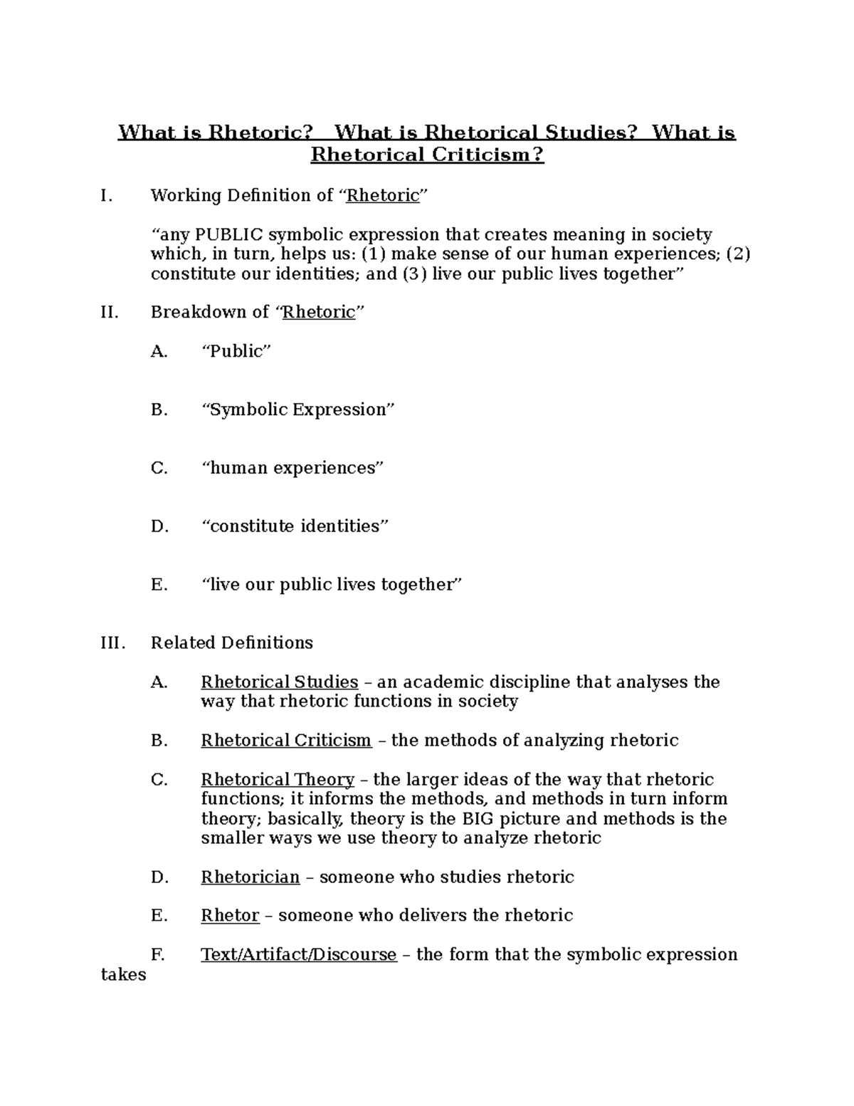 Intro to Rhetorical Theory - What is Rhetoric? What is Rhetorical ...