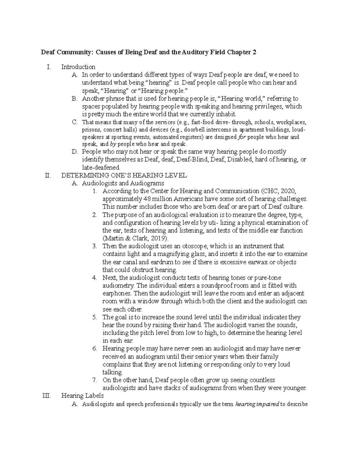 Chapter 2 Causes of Being Deaf and the Auditory Field - Deaf Community ...