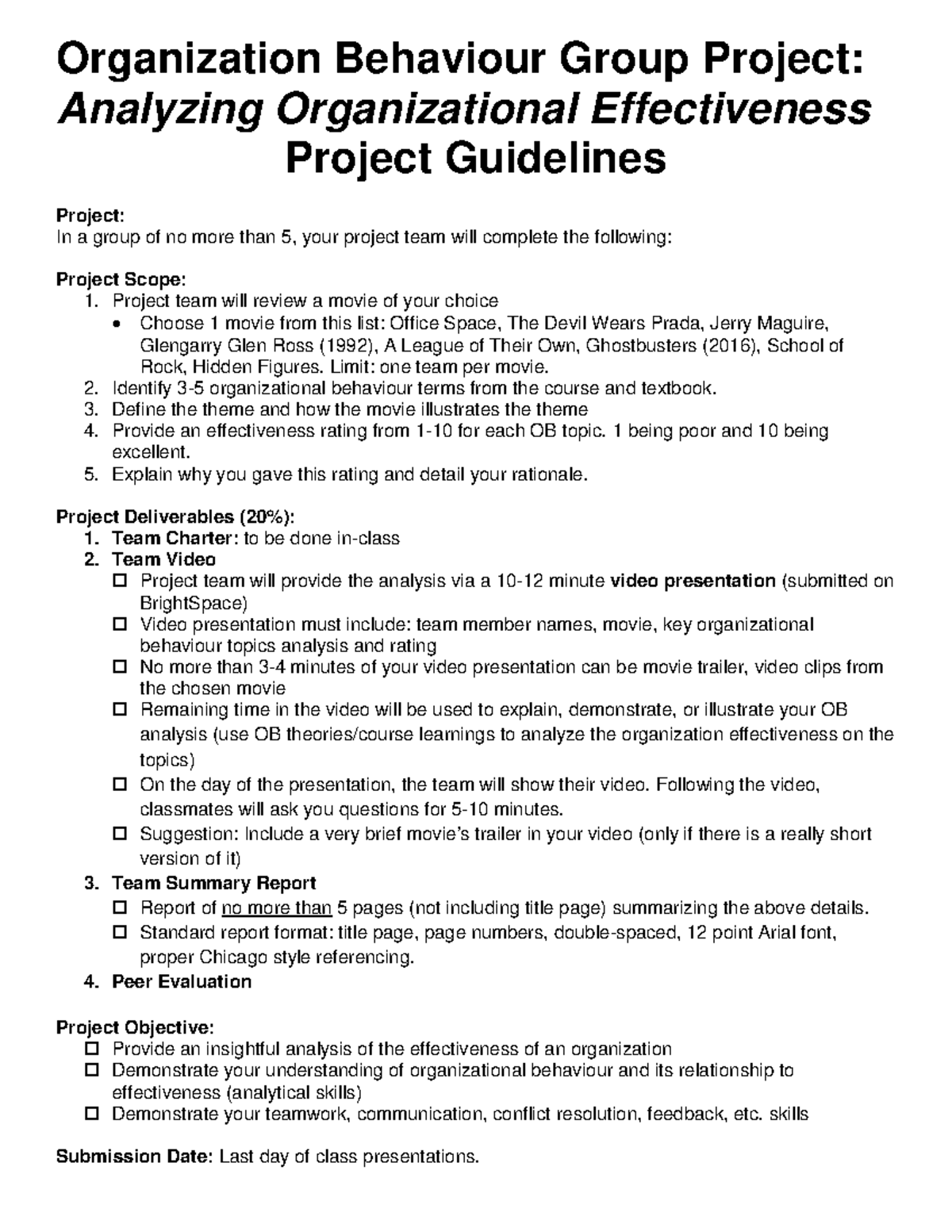 OB Group Project - Organization Behaviour Group Project: Analyzing ...