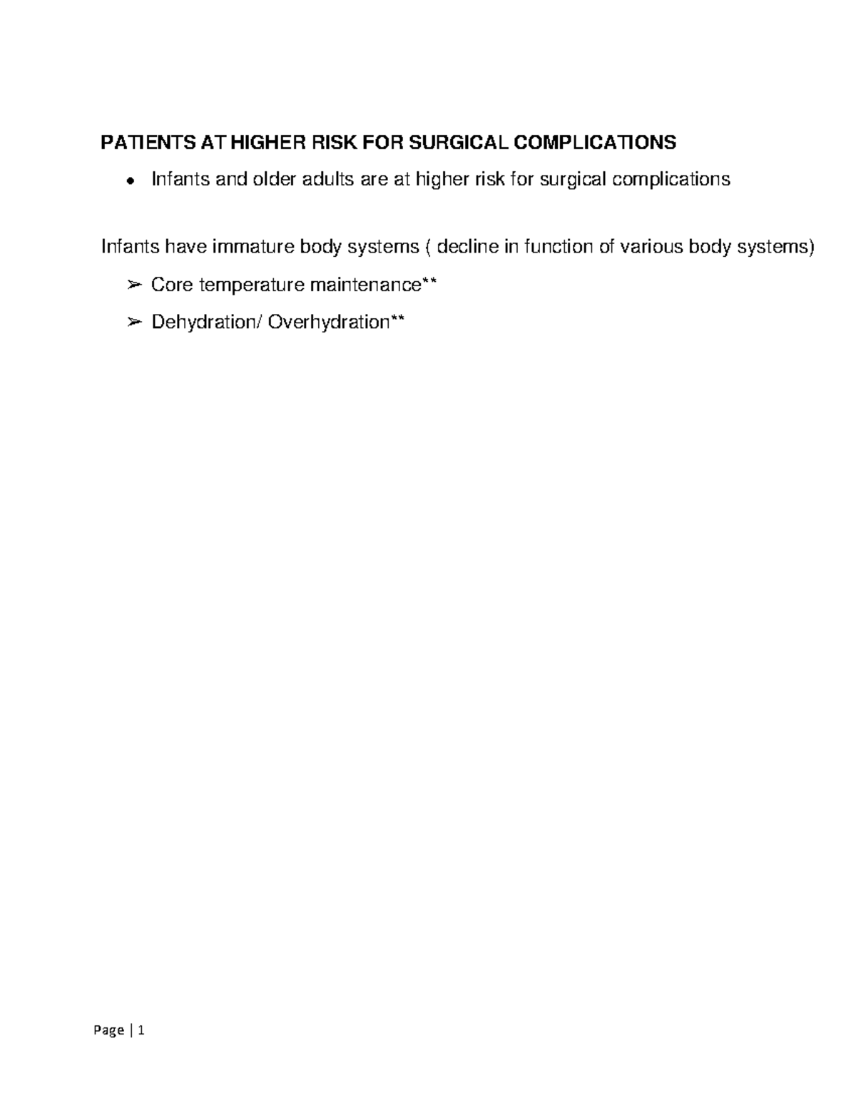 Patients AT Higher RISK FOR Surgical Complications - PATIENTS AT HIGHER ...