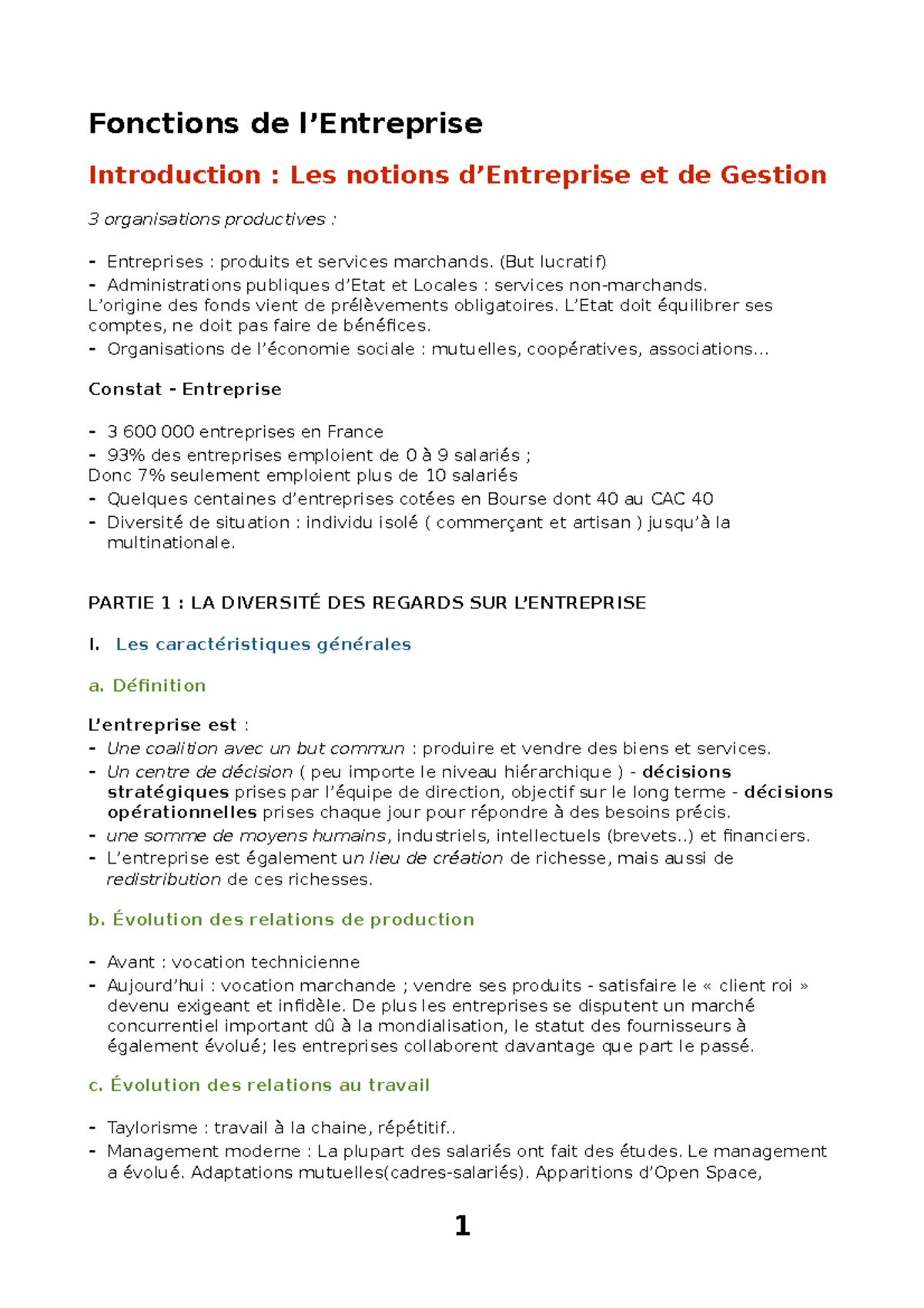 Fonctions de l'Entreprise - Fonctions de l’Entreprise Introduction ...
