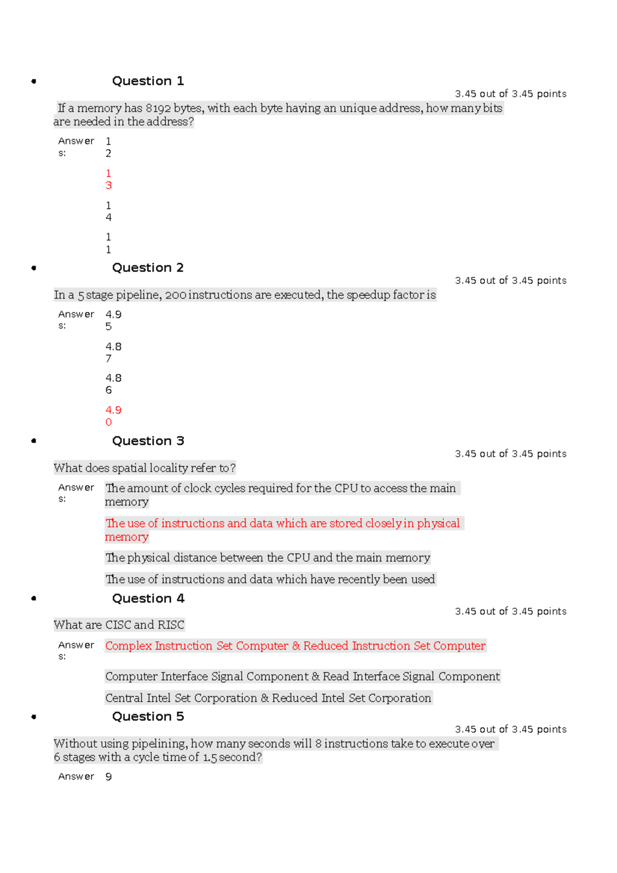 Mock Up 3 - Mock Up TCA Answered - Question 1 3 out of 3 points If a ...