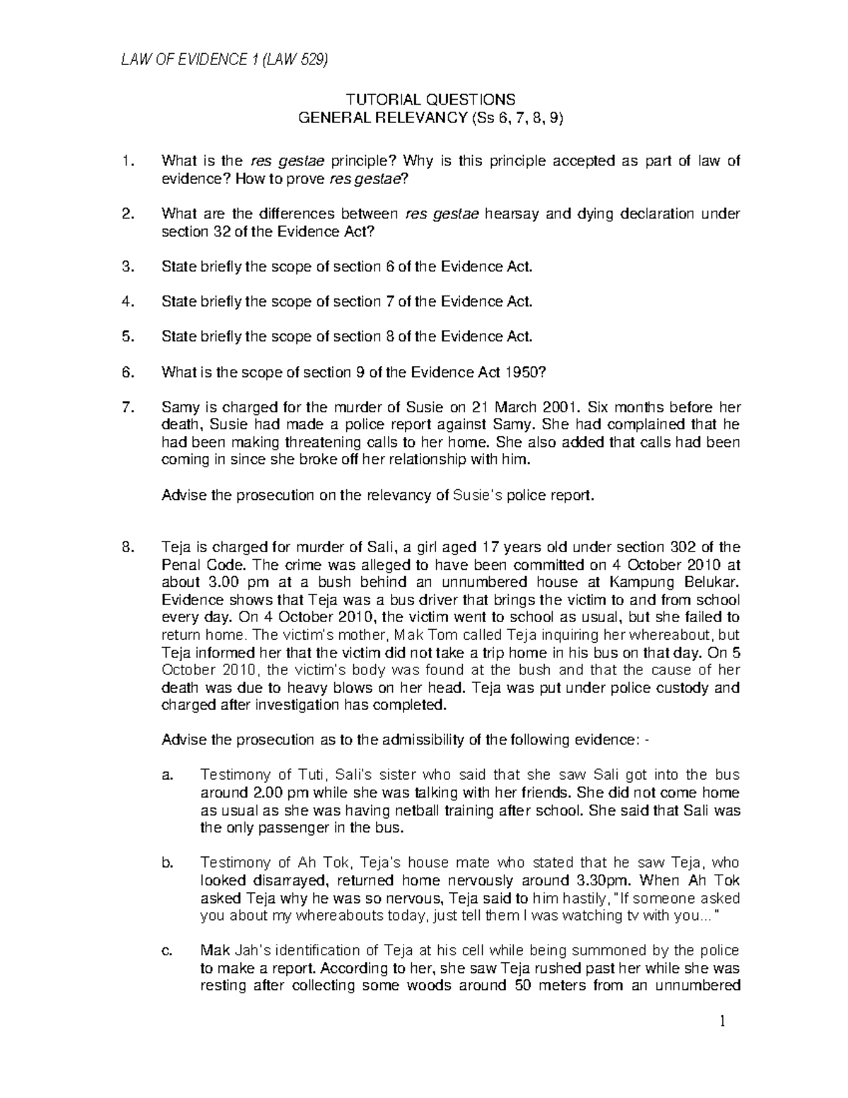 Tuto 2 - tutorial work in regards to the general relevancy of evidence ...