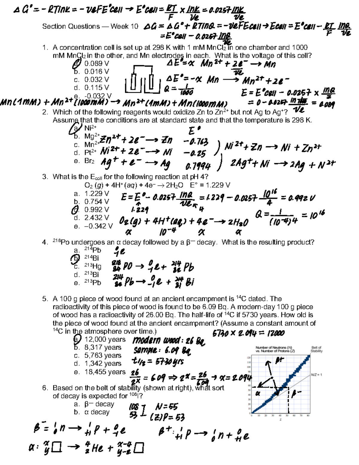 Chem 6c Week 10 Practice Problems Warning Tt Undefined Function 32 Section Questions — Week