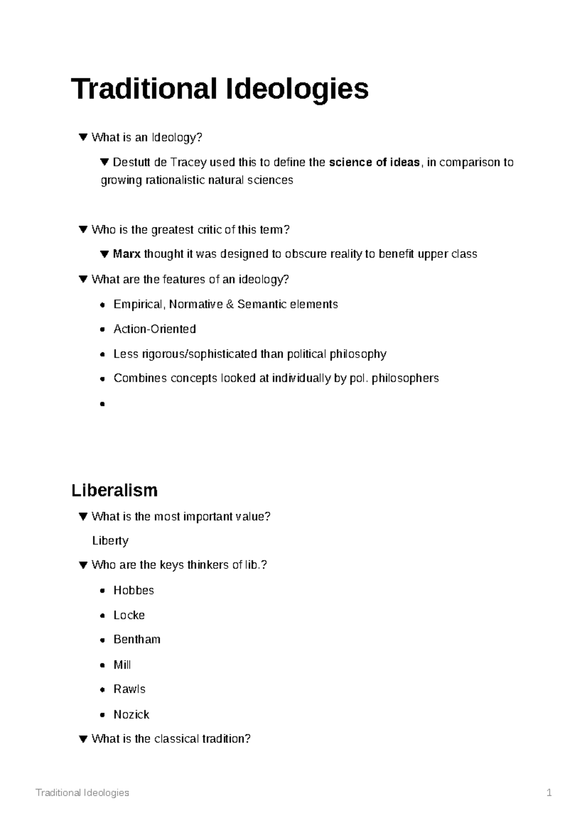 Traditional Ideologies - Traditional Ideologies What is an Ideology ...