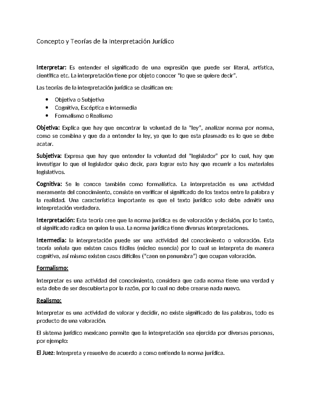 Anotaciones - Apuntes - Concepto y Teorías de la Interpretación ...