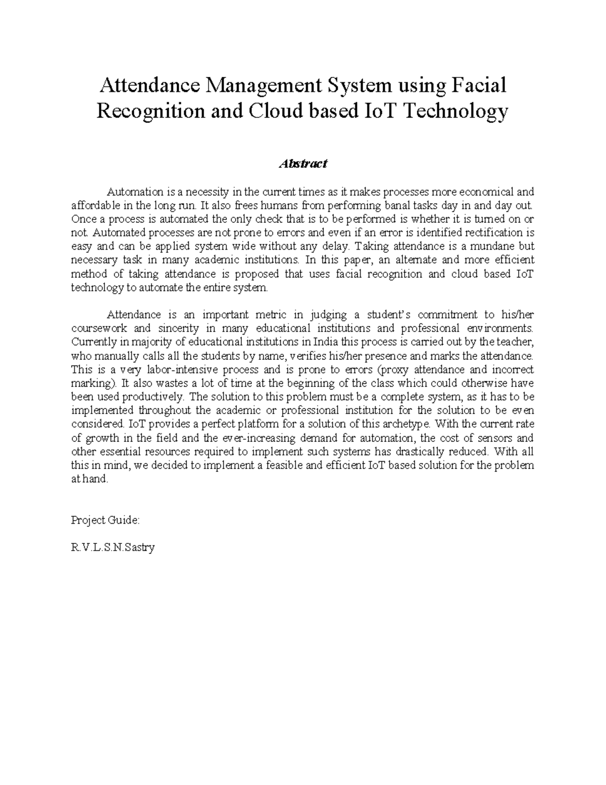 Attendance Management System using Io T - Attendance Management System ...