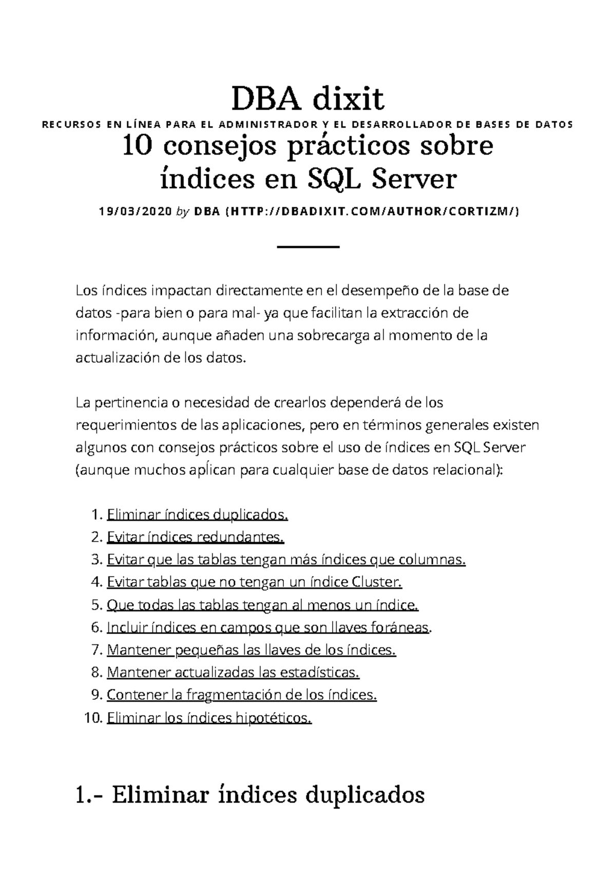 10 Consejos Pr cticos Sobre ndices En SQL Server DBA Dixit DBA