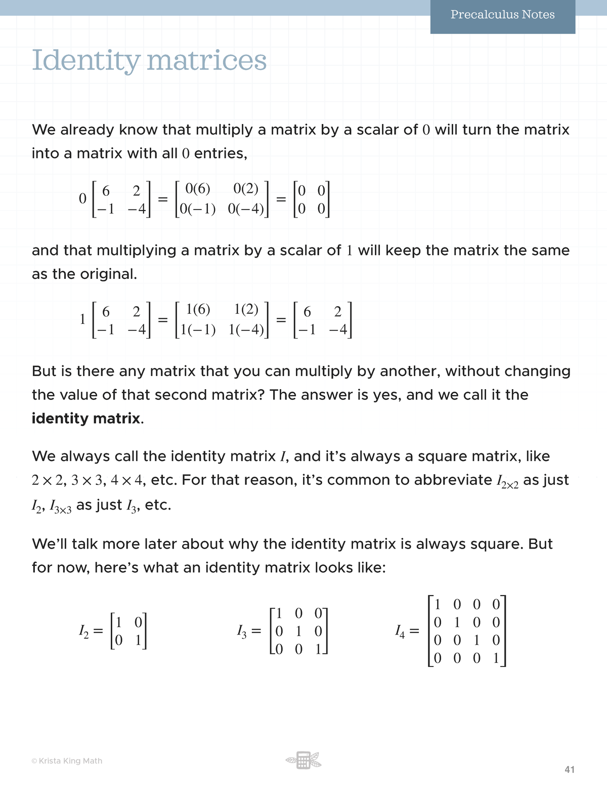 08 Identity matrices - MATH 260.00 - Hunter College - Studocu
