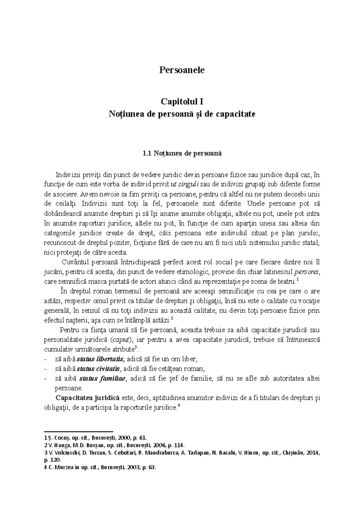 Curs nr 3 - Persoanele Capitolul I Noțiunea de persoană și de ...