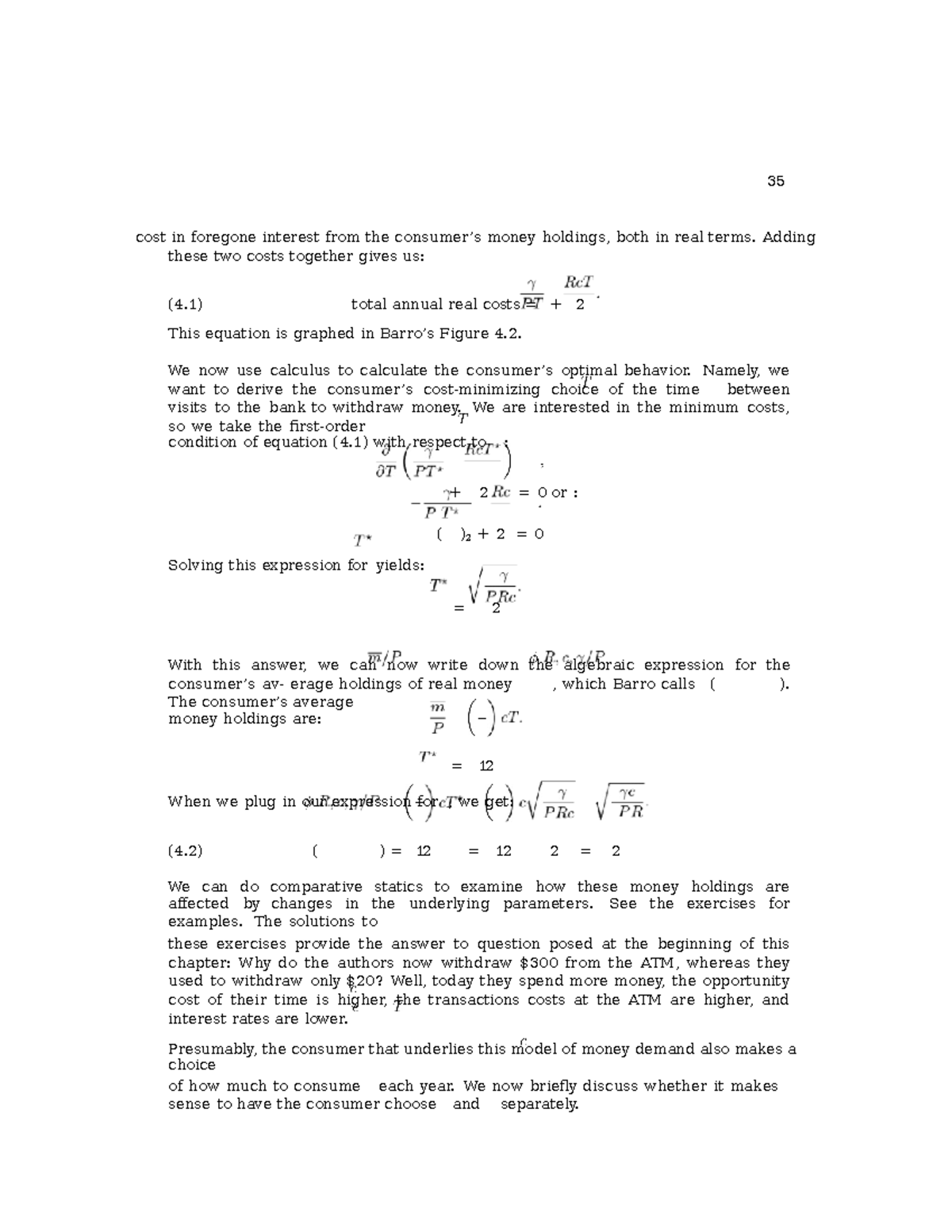 Introduction to Macroeconomics - 35 cost in foregone interest from the ...