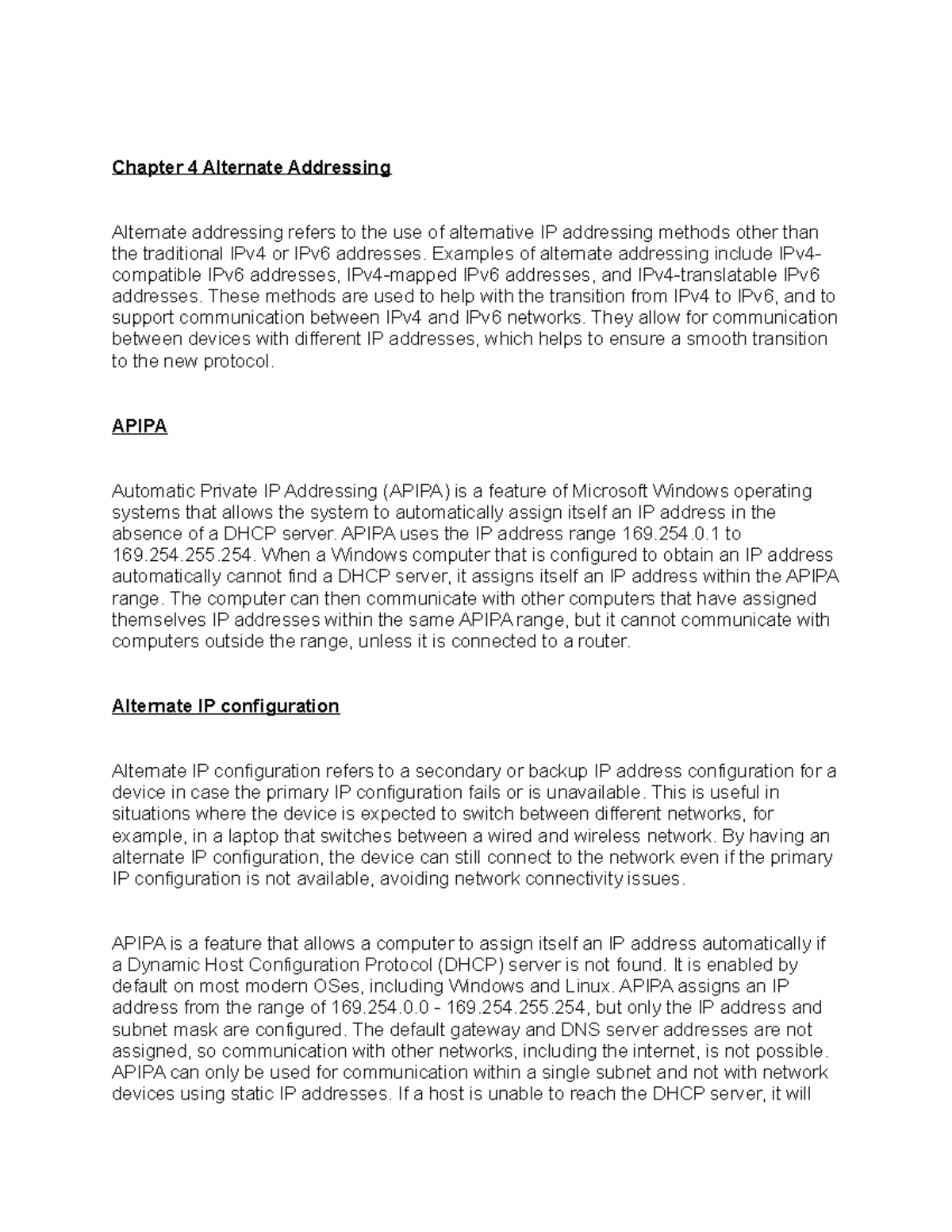 Chapter 4 Alternate Addressing - Chapter 4 Alternate Addressing Alternate addressing refers to ...