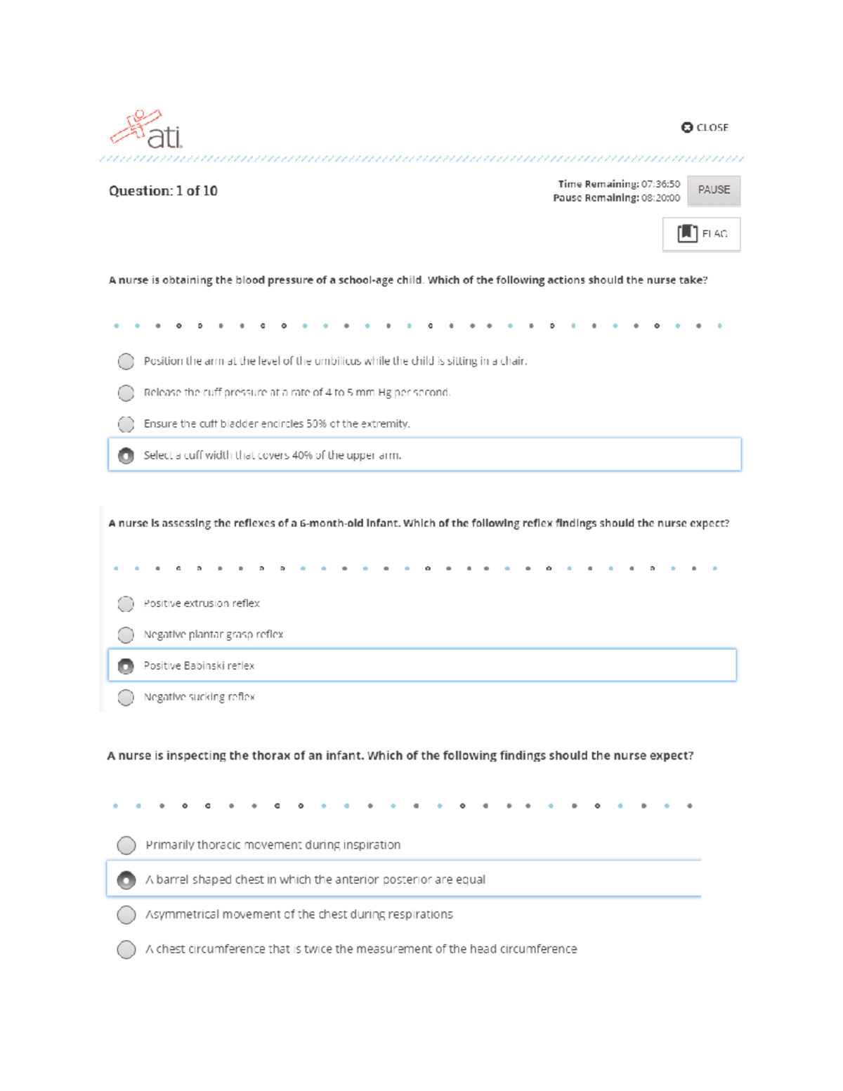 Skills module comprehensive assessment of a child posttest ati - 1010 ...