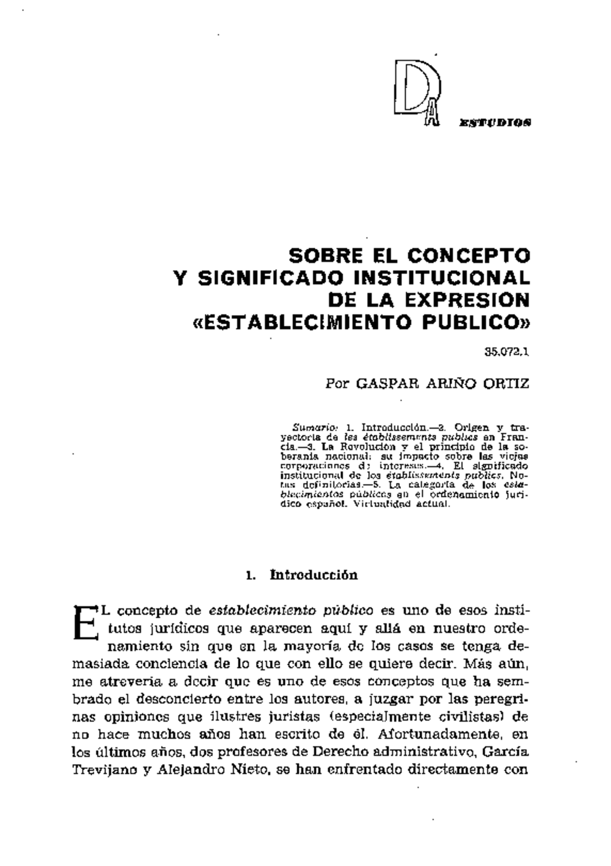 Concepto de establecimiento p Ãºblico - SOBRE EL CONCEPTO Y SIGNIFICADO ...