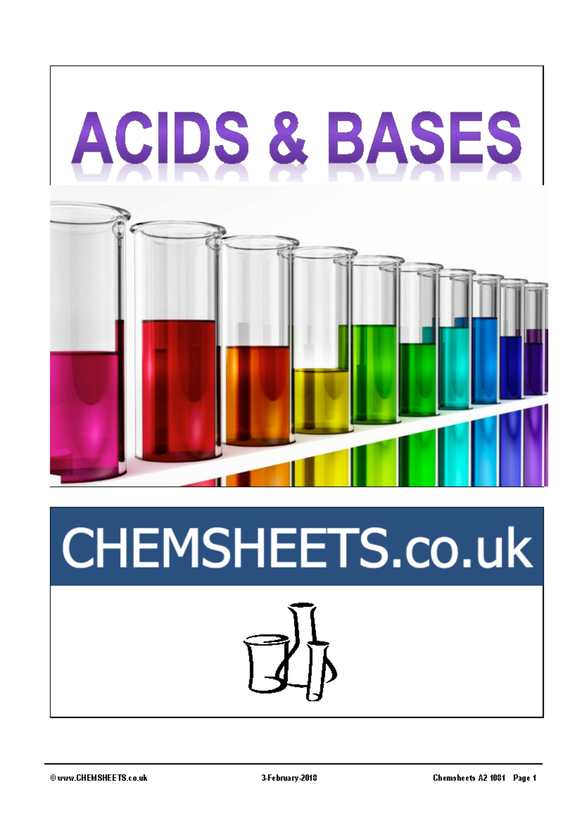 Chemsheets A2 1081 Acids and bases booklet - SECTION 1 – Bronsted-Lowry acids & bases - Studocu