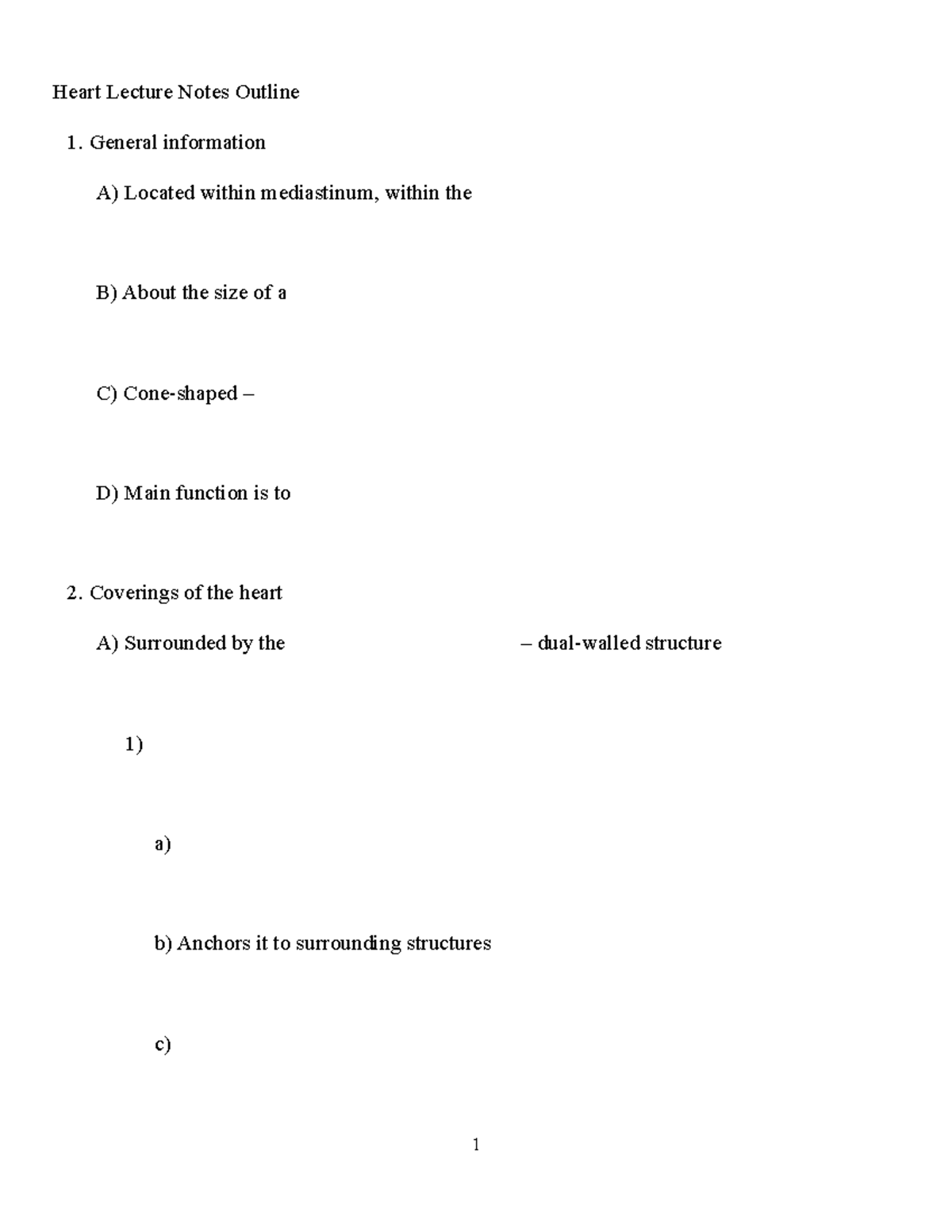 2021-BIOL 2652-Anatomy-Physiology-II-Heart-Lecture-Notes-Outline ...