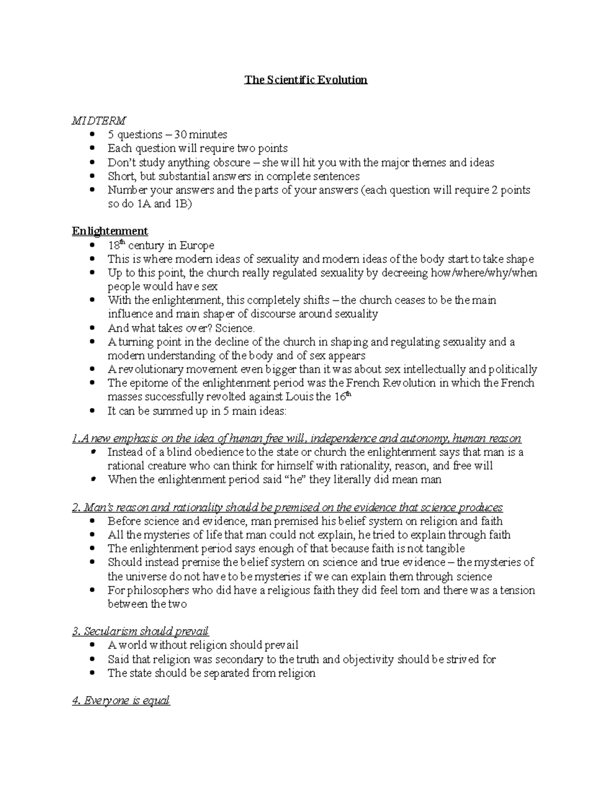 The Scientific Evolution - The Scientific Evolution MIDTERM 5 questions ...
