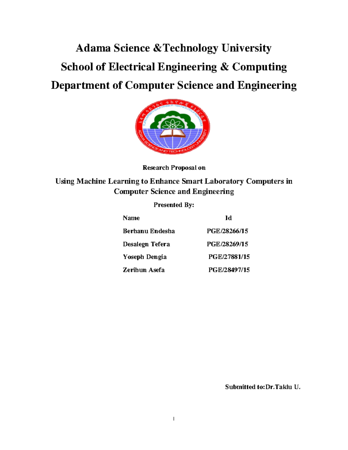 Research methodology Report IV-2 - I Adama Science &Technology University School of Electrical ...