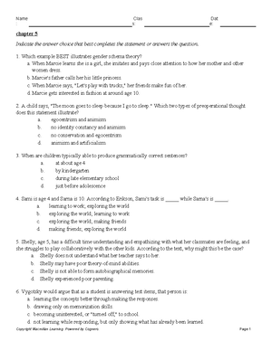 Chapter 4 - study guide - : s: e: chapter 4 Indicate the answer choice ...