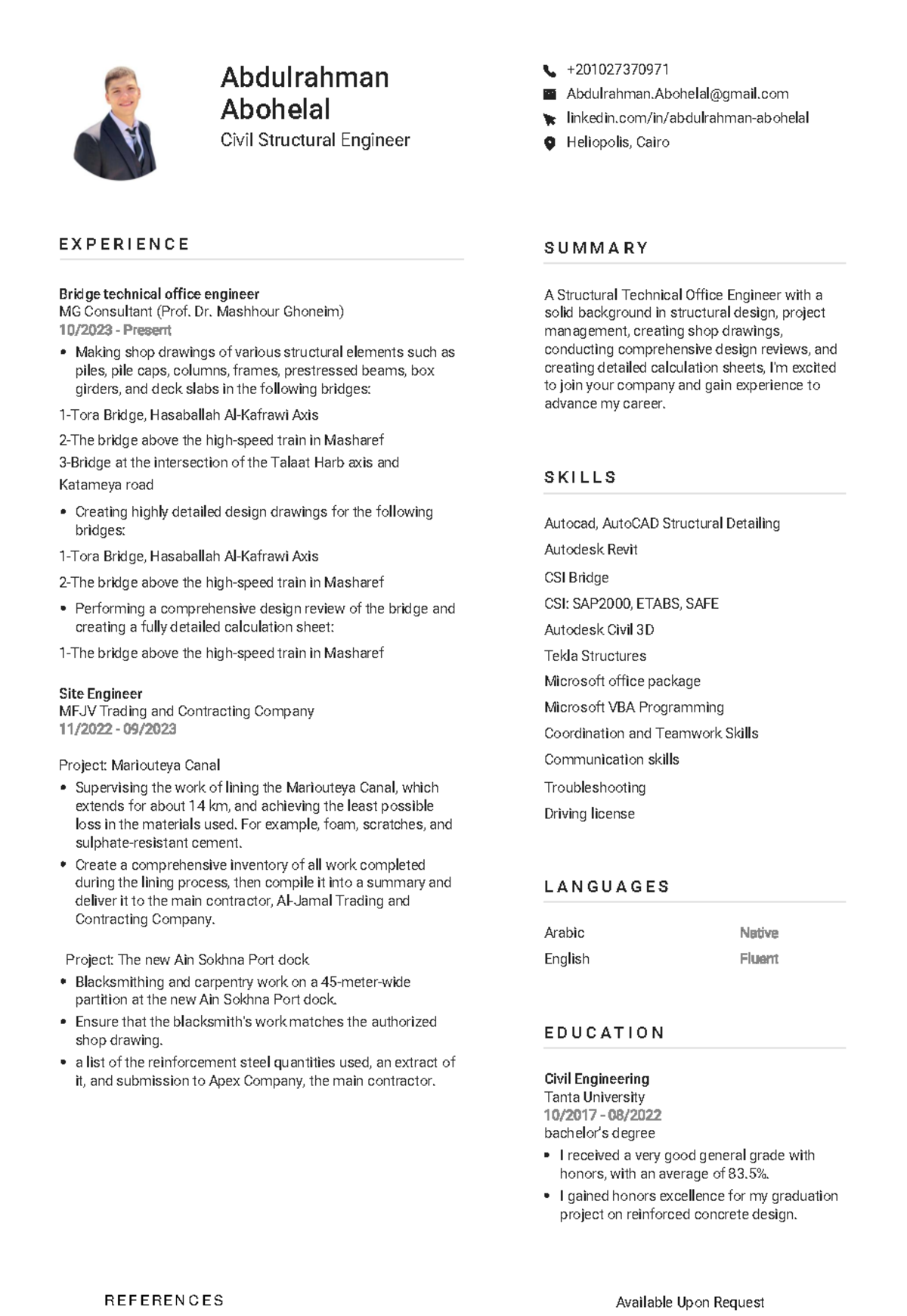 Abdulrahman Abohelal - Civil Structural Engineer - CV - Abdulrahman ... Abdulrahman Abohelal - Civil Structural Engineer - CV - Abdulrahman ...