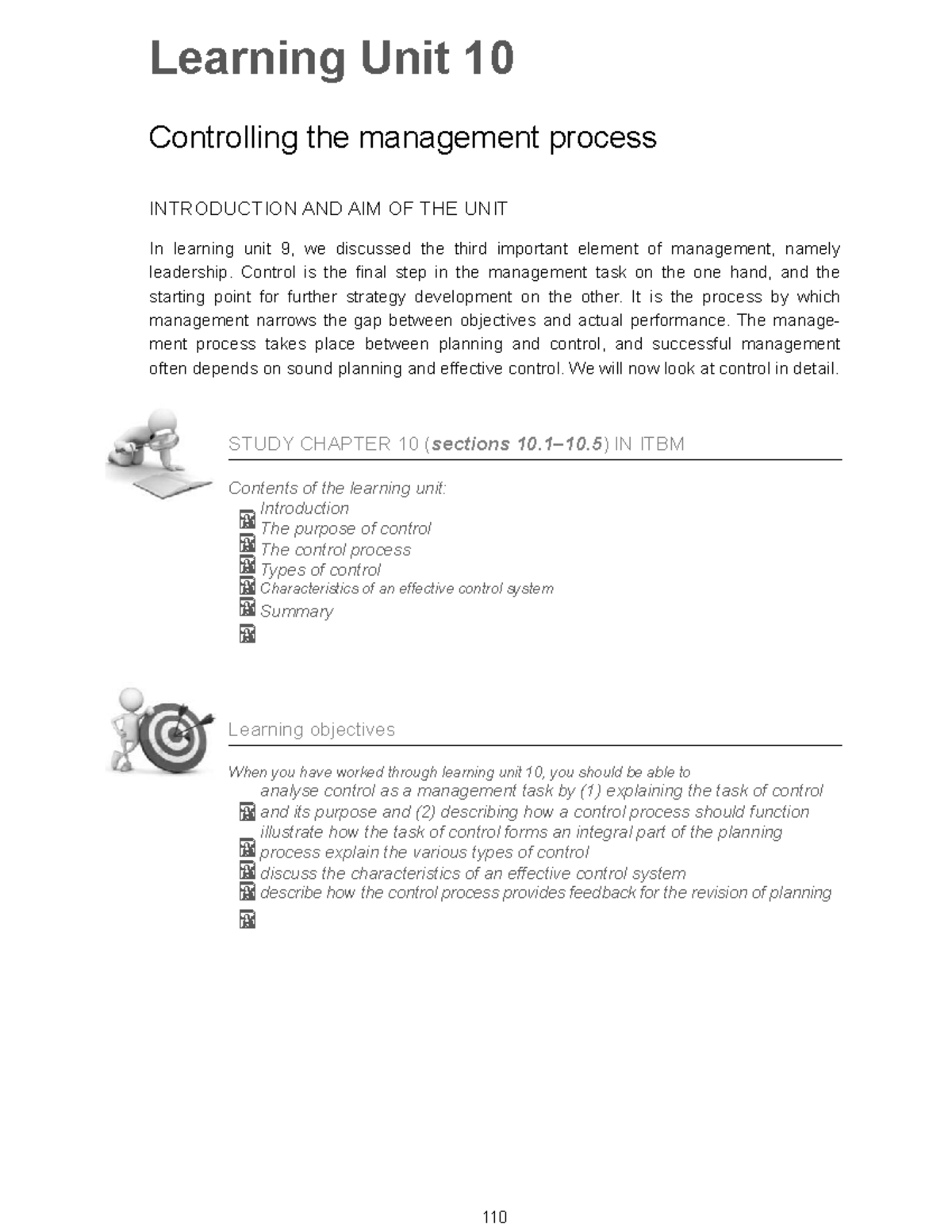Controlling the management process Lecture Notes BM1820 - Learning Unit ...