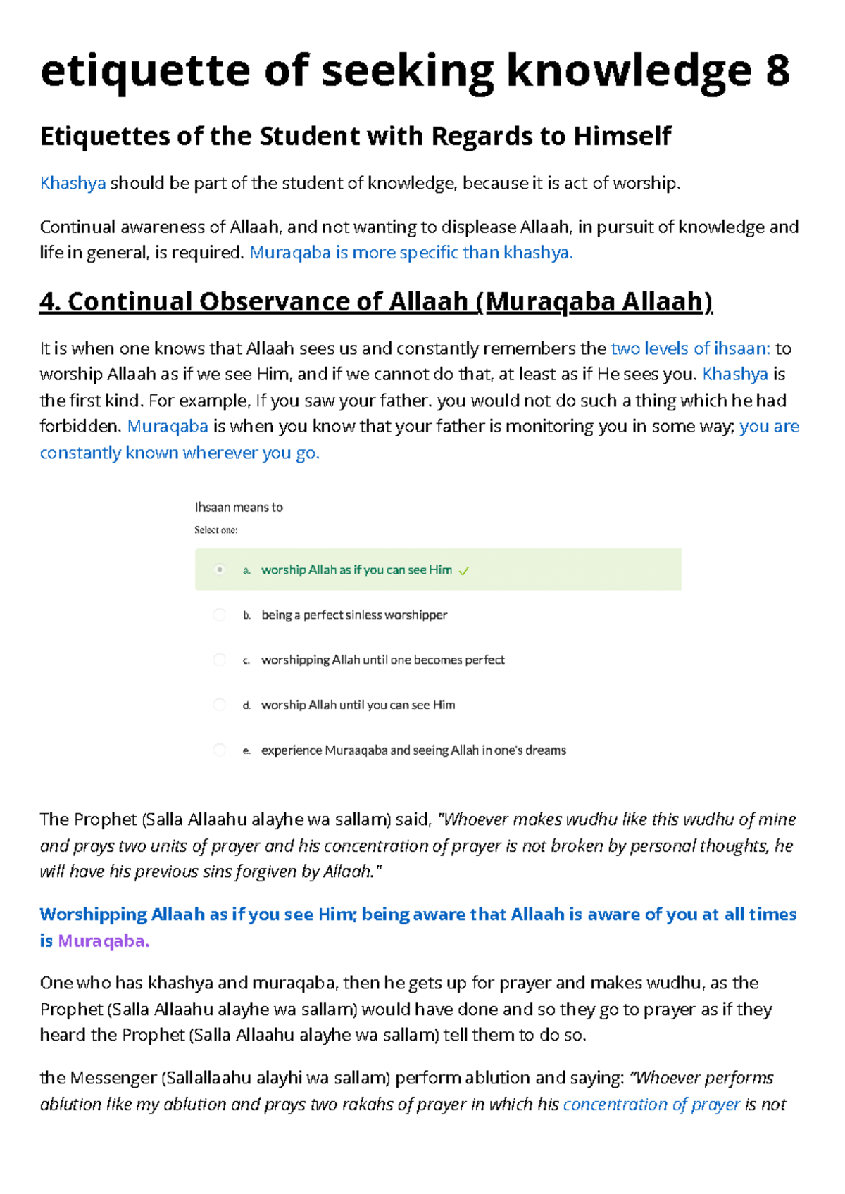 Etiquette of seeking knowledge 8 pdf - etiquette of seeking knowledge 8 ...