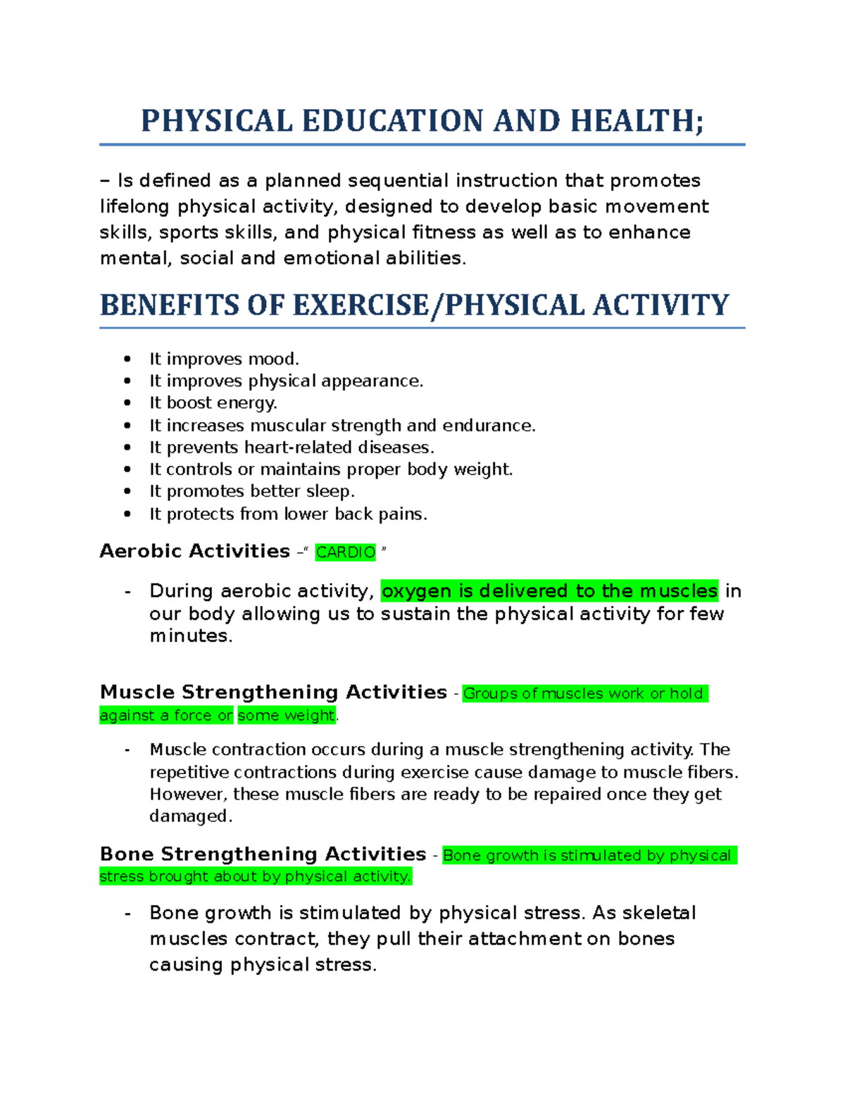 PEH - 1st semester quarter 1 lesson in physical education and health ...