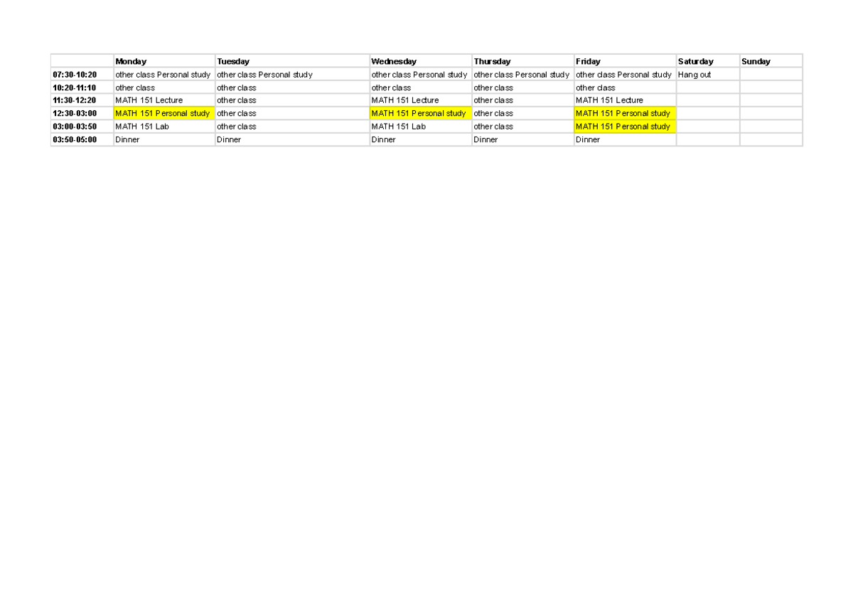 Weekly study plan - Monday Tuesday Wednesday Thursday Friday Saturday ...