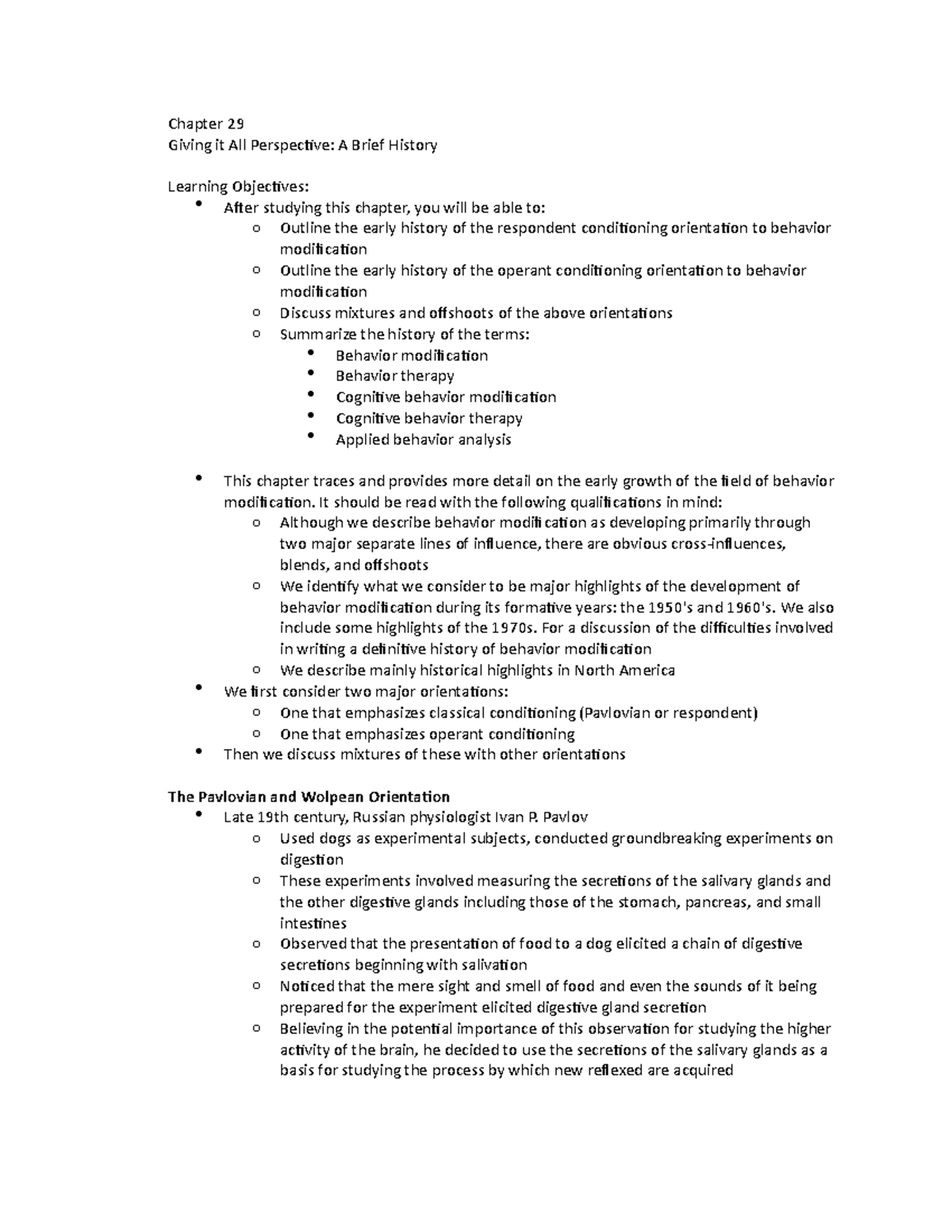 Behavior Modification notes 3 - Chapter 29 Giving it All Perspective: A ...