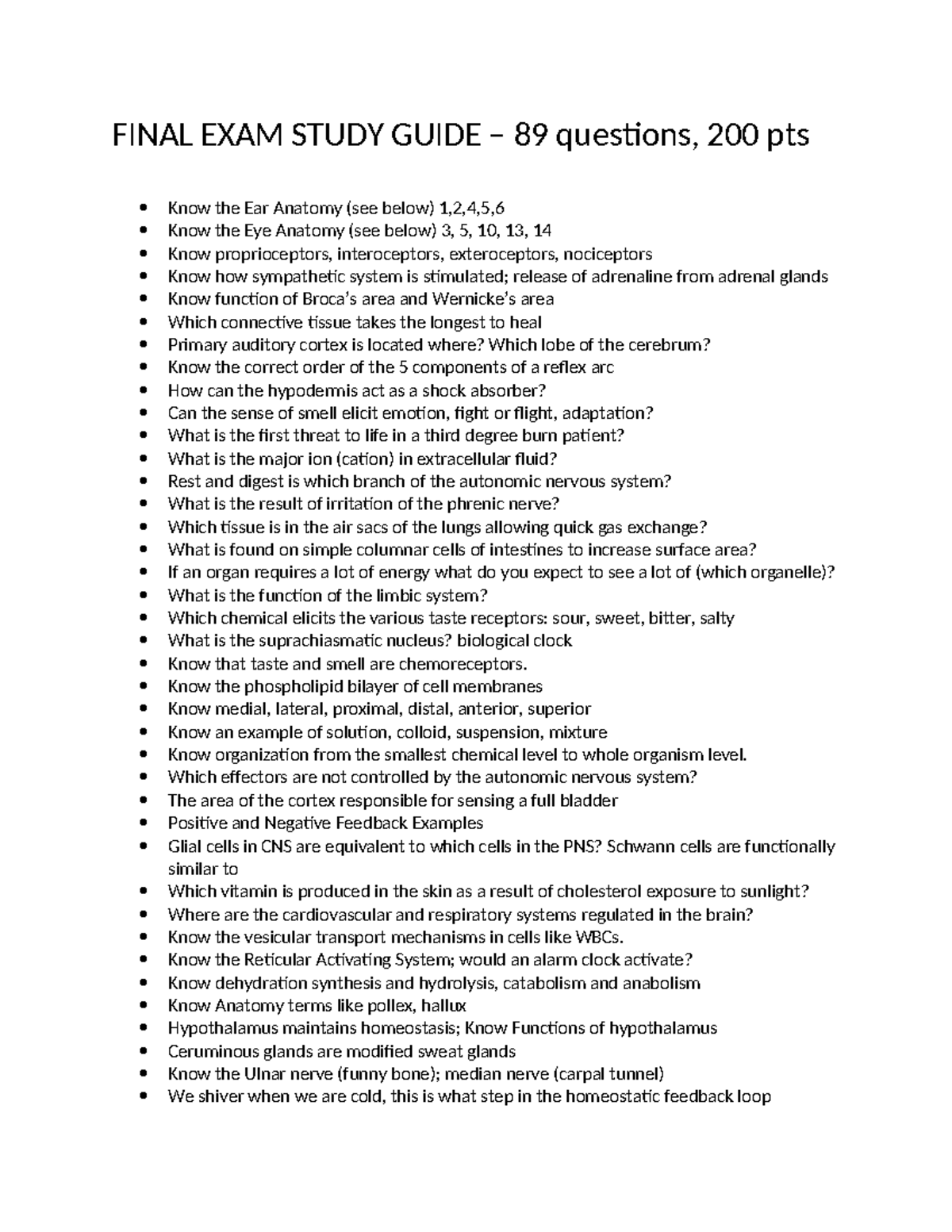Study Guide Final Exam - xyz - FINAL EXAM STUDY GUIDE – 89 questions ...