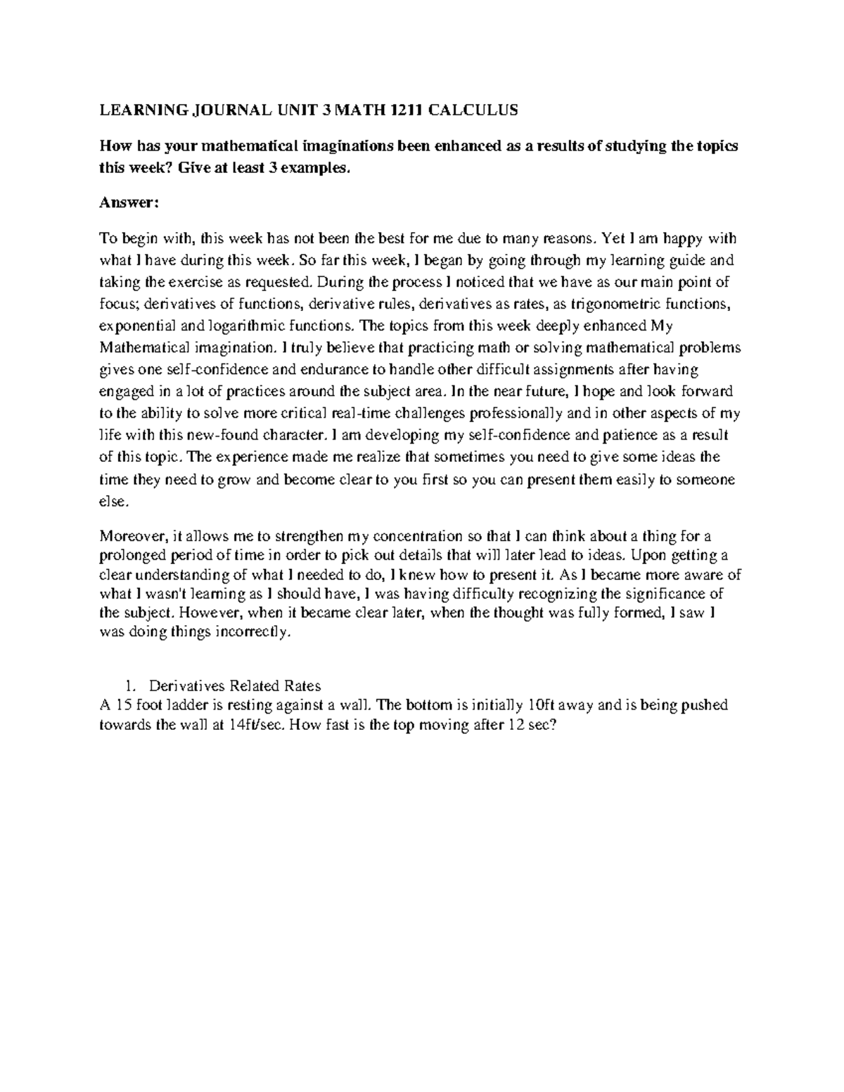Learning Journal UNIT 3 MATH 1211 Calculus - LEARNING JOURNAL UNIT 3 ...