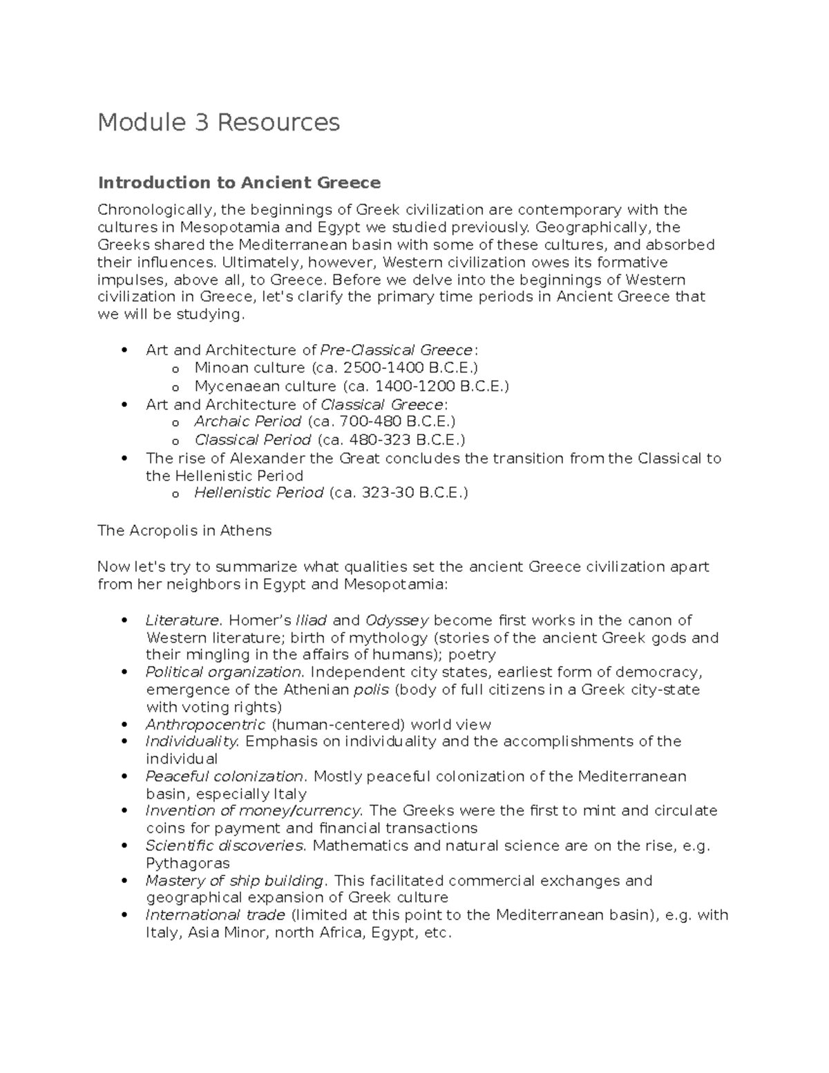 Module 3 Resources - ART NOTES SPEITH - Module 3 Resources Introduction ...