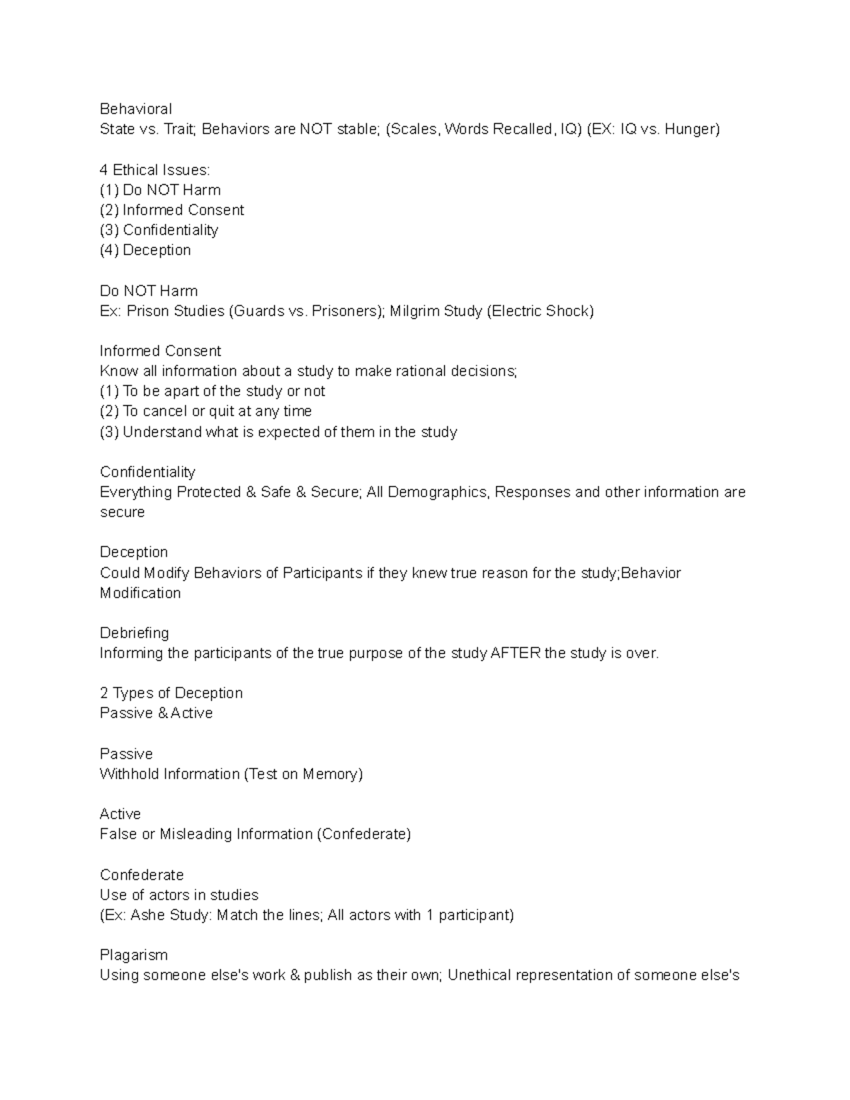 S6 - intro to prob and math - Behavioral State vs. Trait; Behaviors are ...
