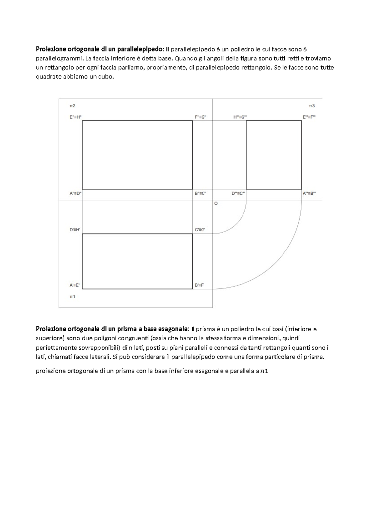 Proiezione ortogonale di un parallelepipedo - La faccia inferiore è detta base. Quando gli ...