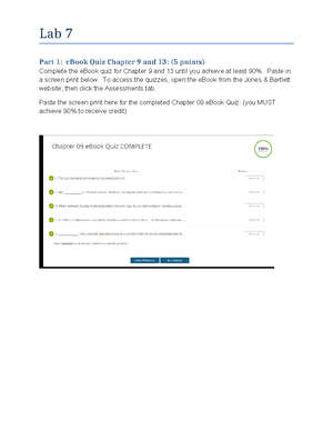 Lab 3 Instructions - Lab 3 Part 1: eBook Quiz Chapter 5: (5 points ...