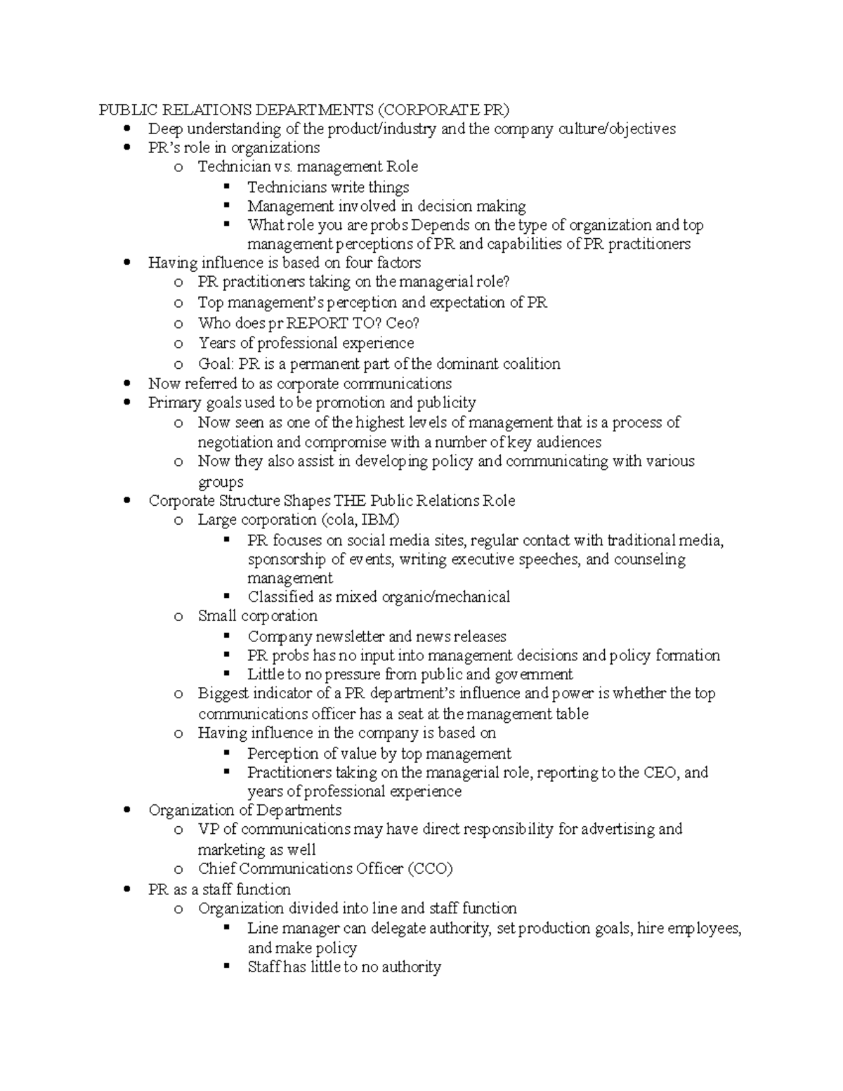 Chpt. 4 - PR Departments and Firms - PUBLIC RELATIONS DEPARTMENTS ...