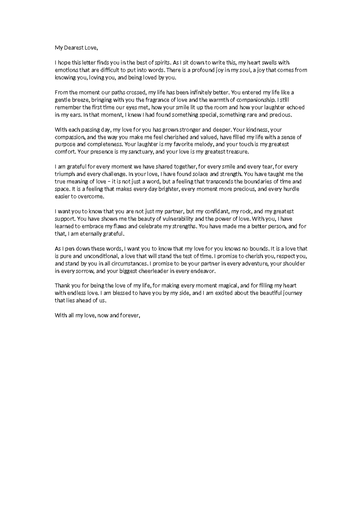 My-Dearest-Love - Notes - My Dearest Love, I hope this letter finds you ...