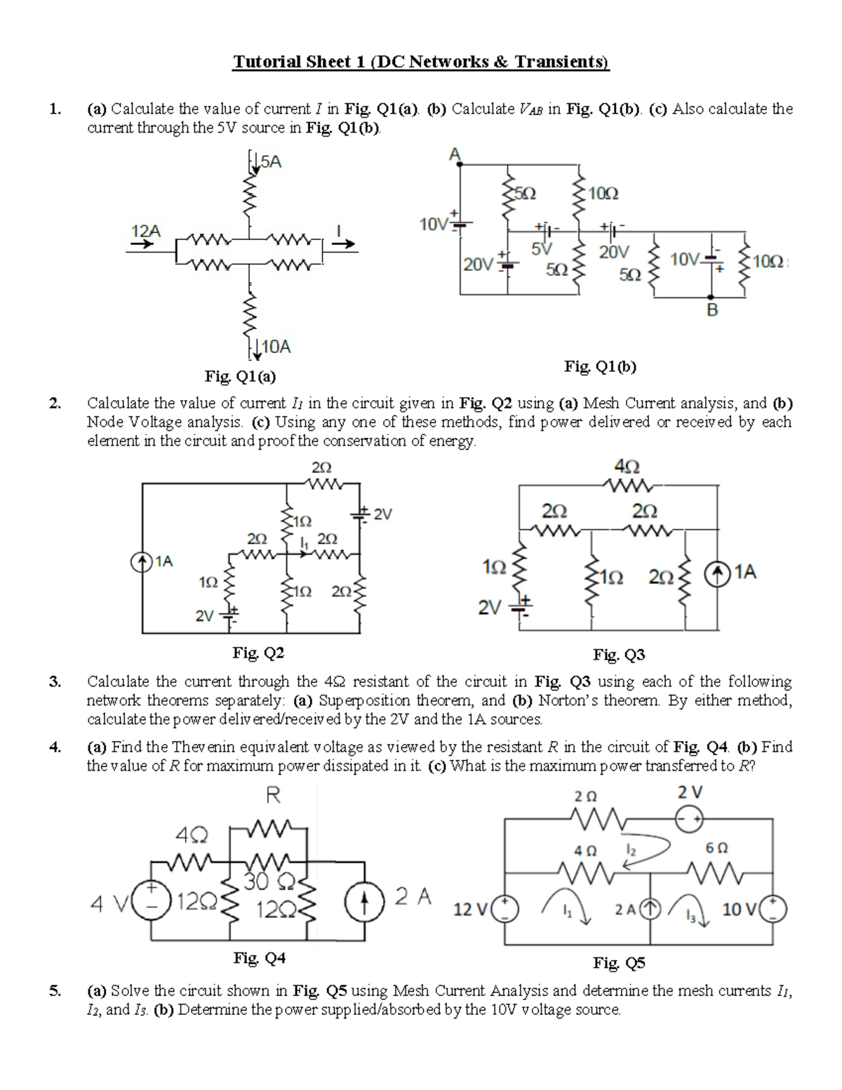 Tutorial 1 - Practice Material of Electrical Technology (EE11003 ...
