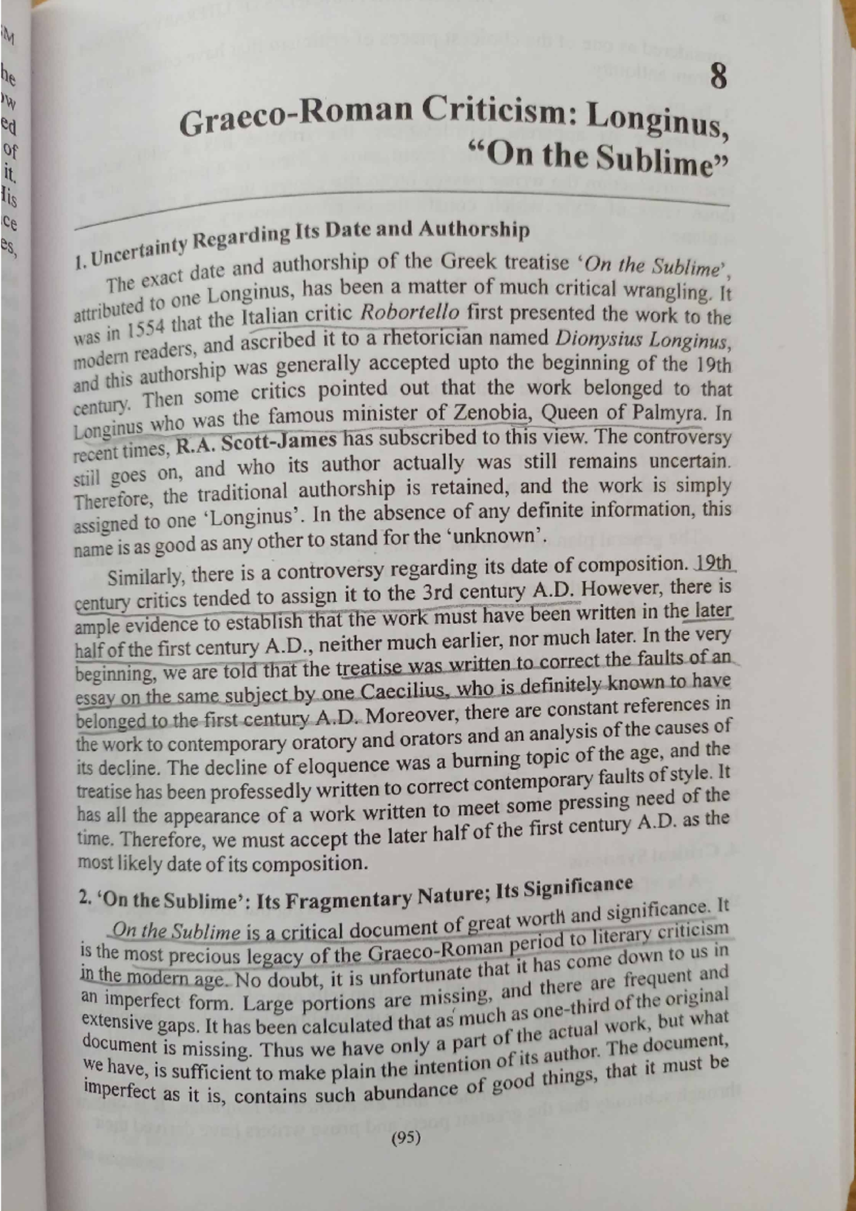 Longinus on the sublime - English Language - Studocu