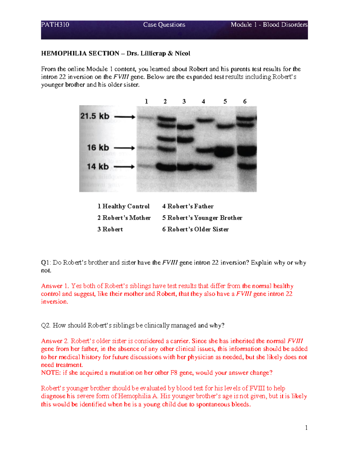 PATH310-Mod 1-Comp Case Answers-F20 - PATH310 Case Questions Module 1 ...