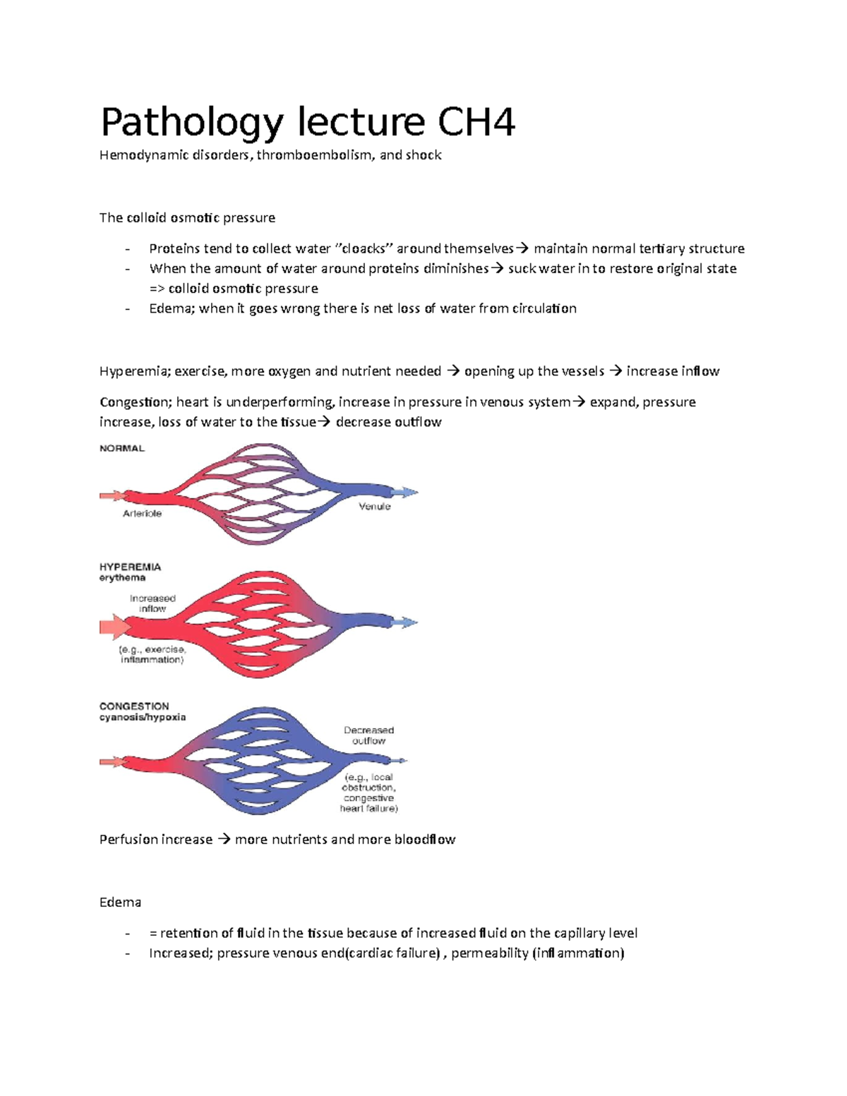 Pathology lecture CH4 - Pathology lecture CH Hemodynamic disorders ...