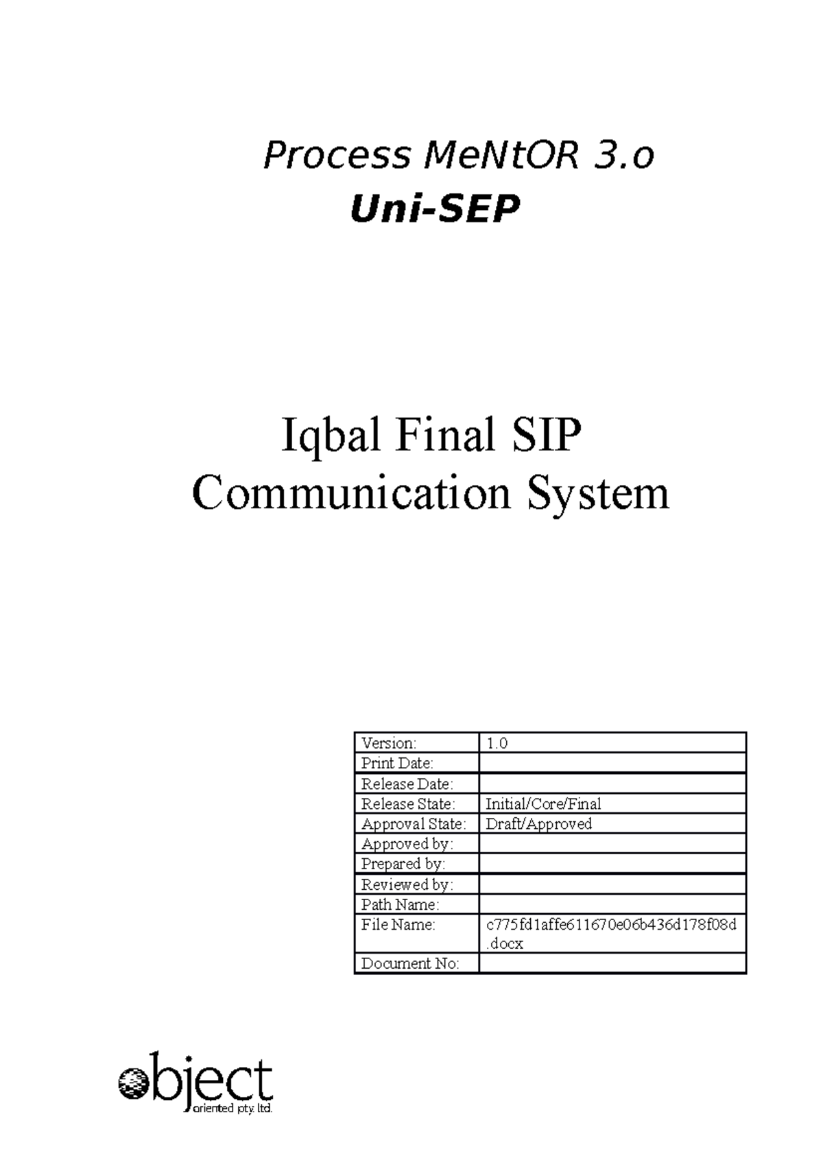 SRS-Example - SRS example - Process MeNtOR 3 Uni-SEP Iqbal Final SIP ...