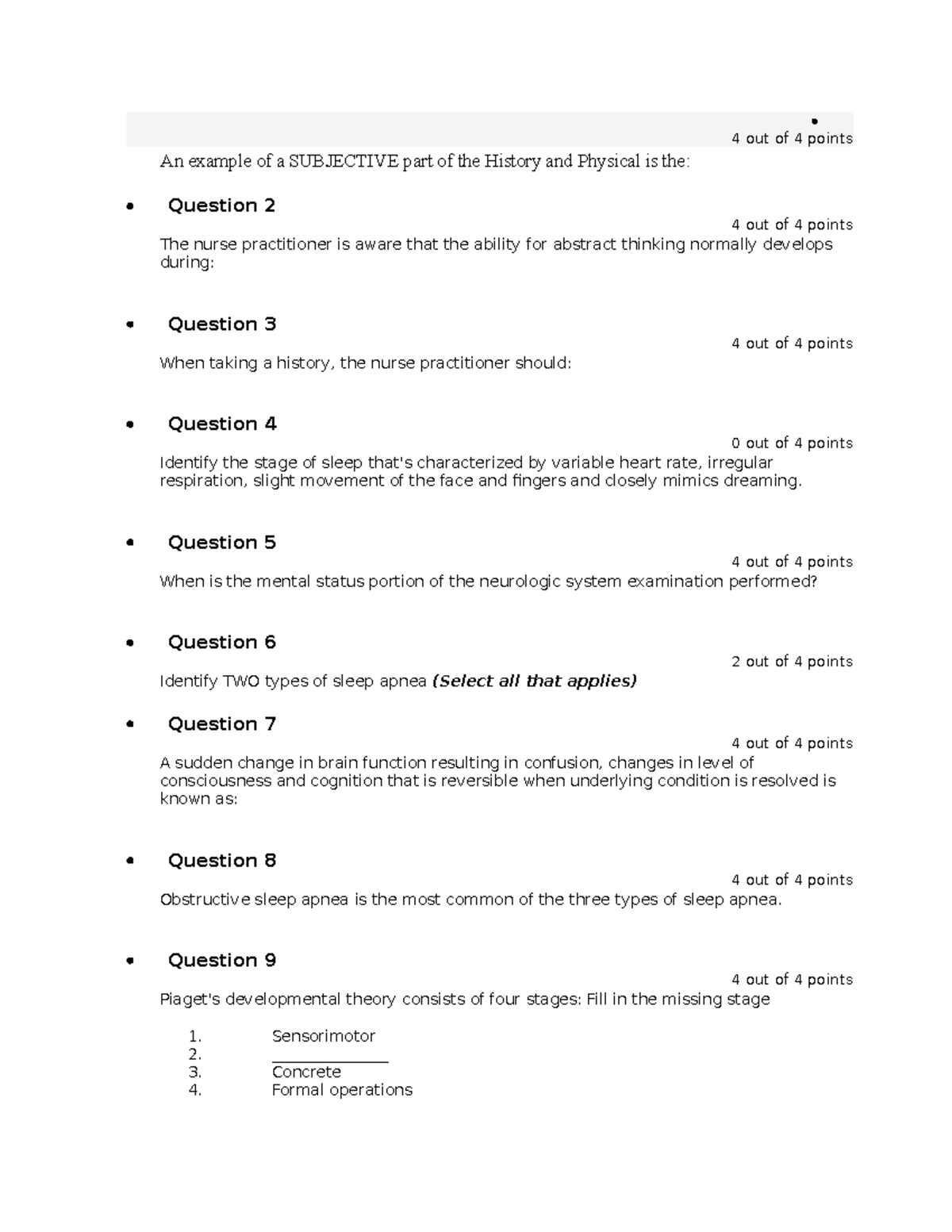 Quiz 1 February 2 Spring 2021 Questions 4 Out Of 4 Points An Example