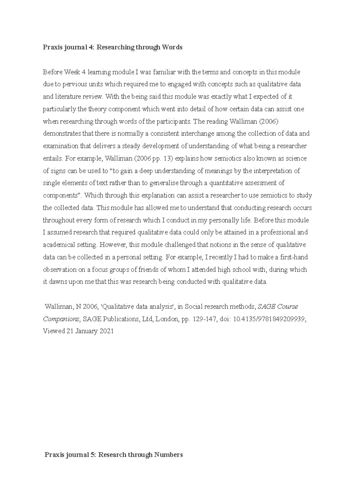 Praxis journal 4- 7 - Praxis journal 4: Researching through Words ...