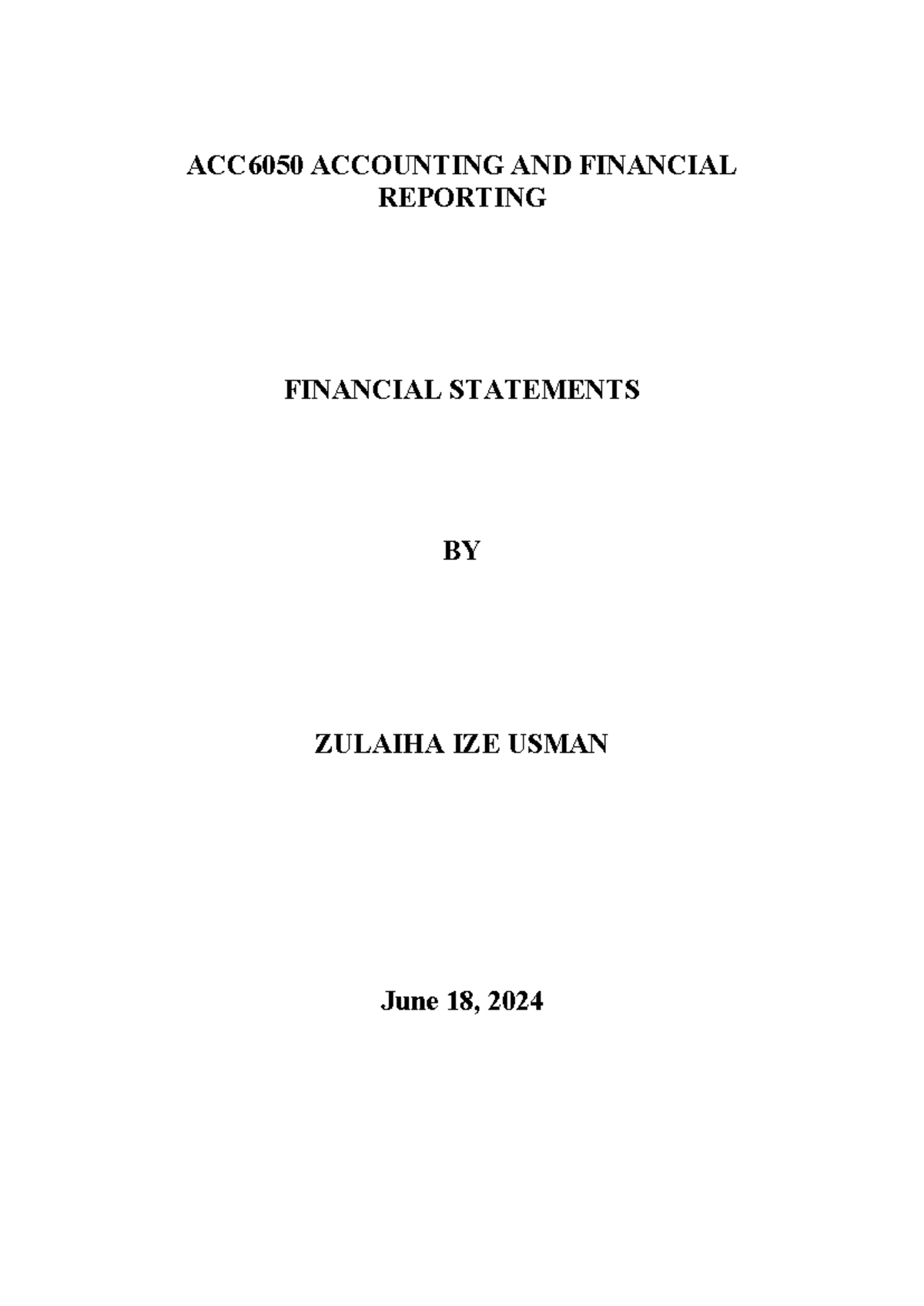 ACC6050 MOD 2Income Statement GAAP standard - ACC6050 ACCOUNTING AND ...