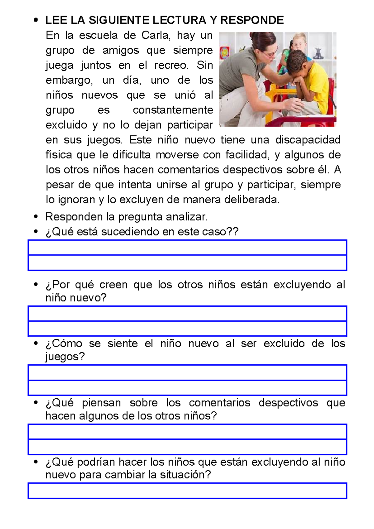 LEE LA Siguiente Lectura Y Responde - LEE LA SIGUIENTE LECTURA Y ...